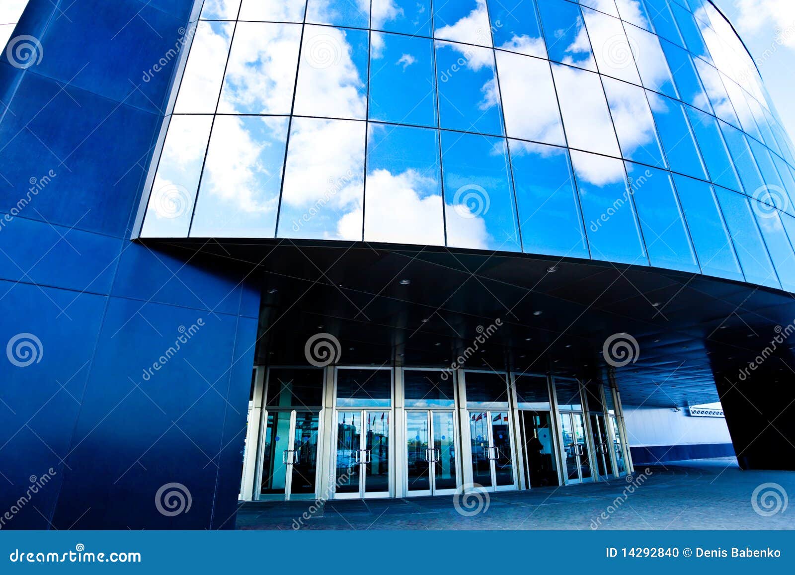 Modern blue office stock photo. Image of mall, centre - 14292840