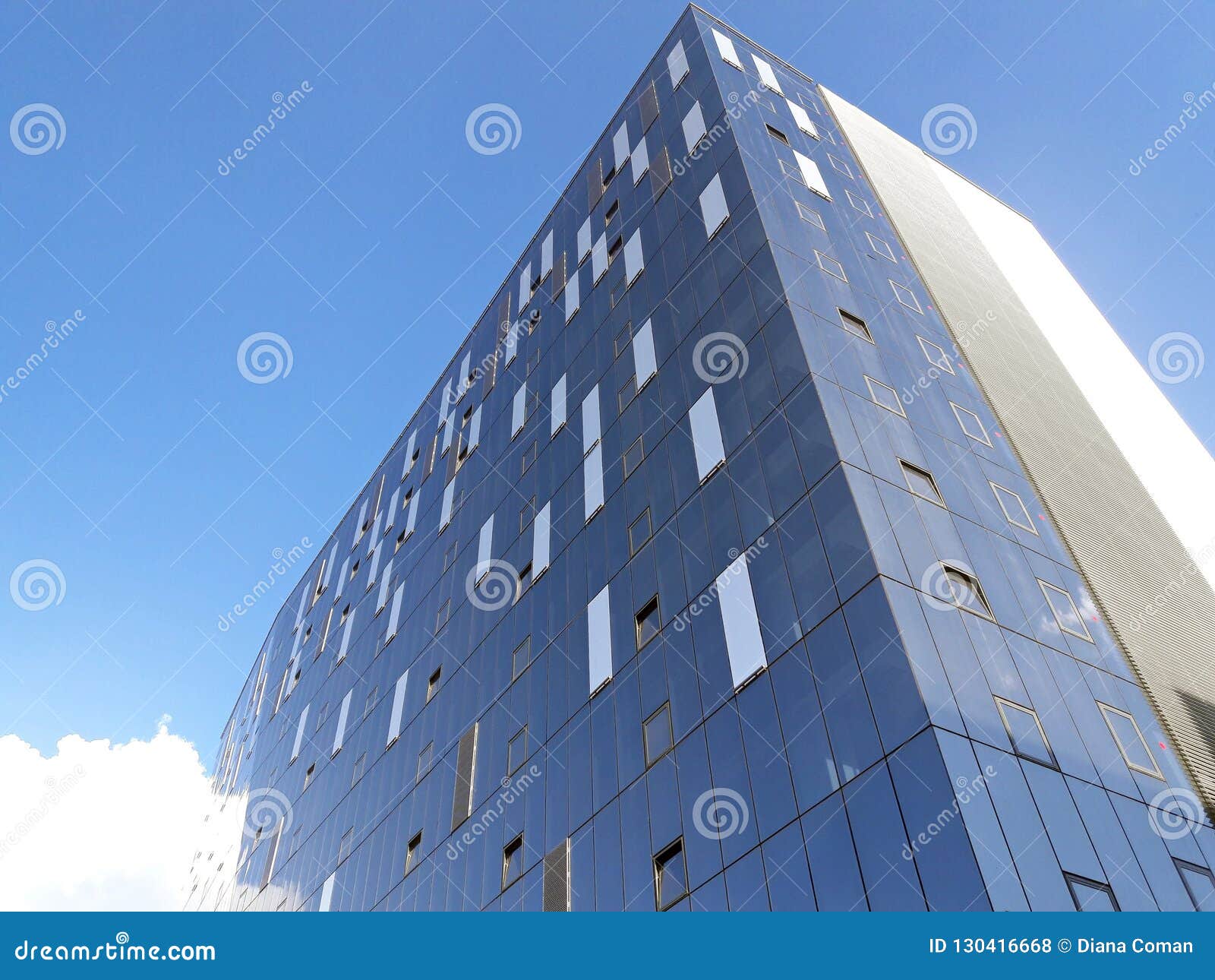 Modern Blue Office Building Stock Photo - Image of building, city ...