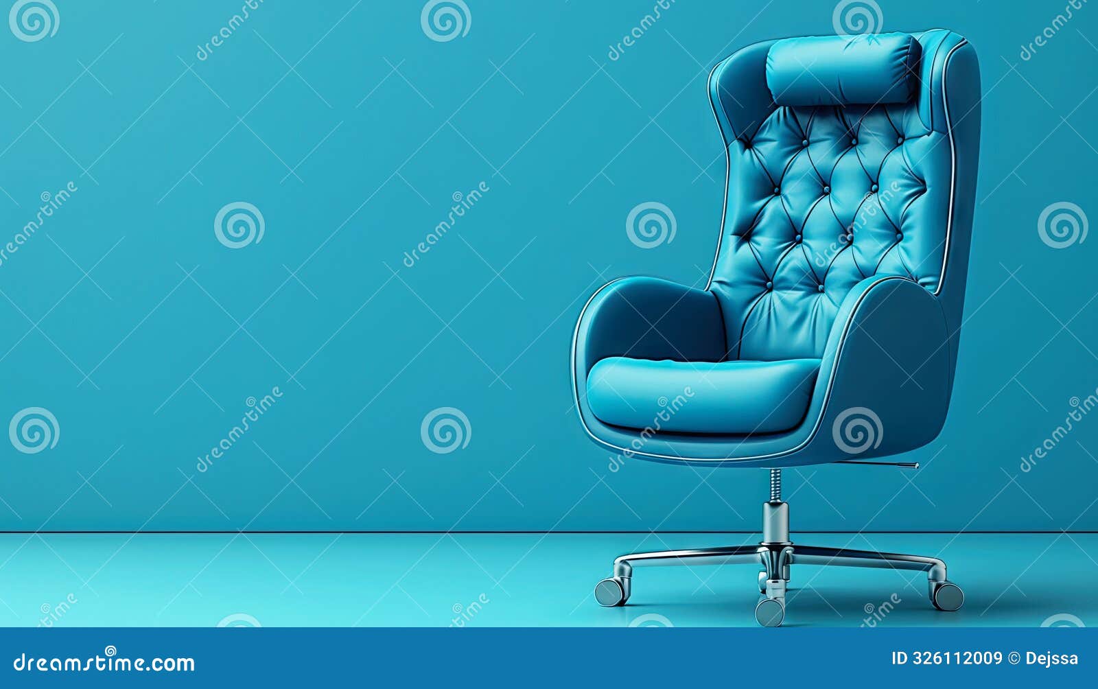 Modern Blue Office Chair on a Blue Background, Concept of Comfort ...