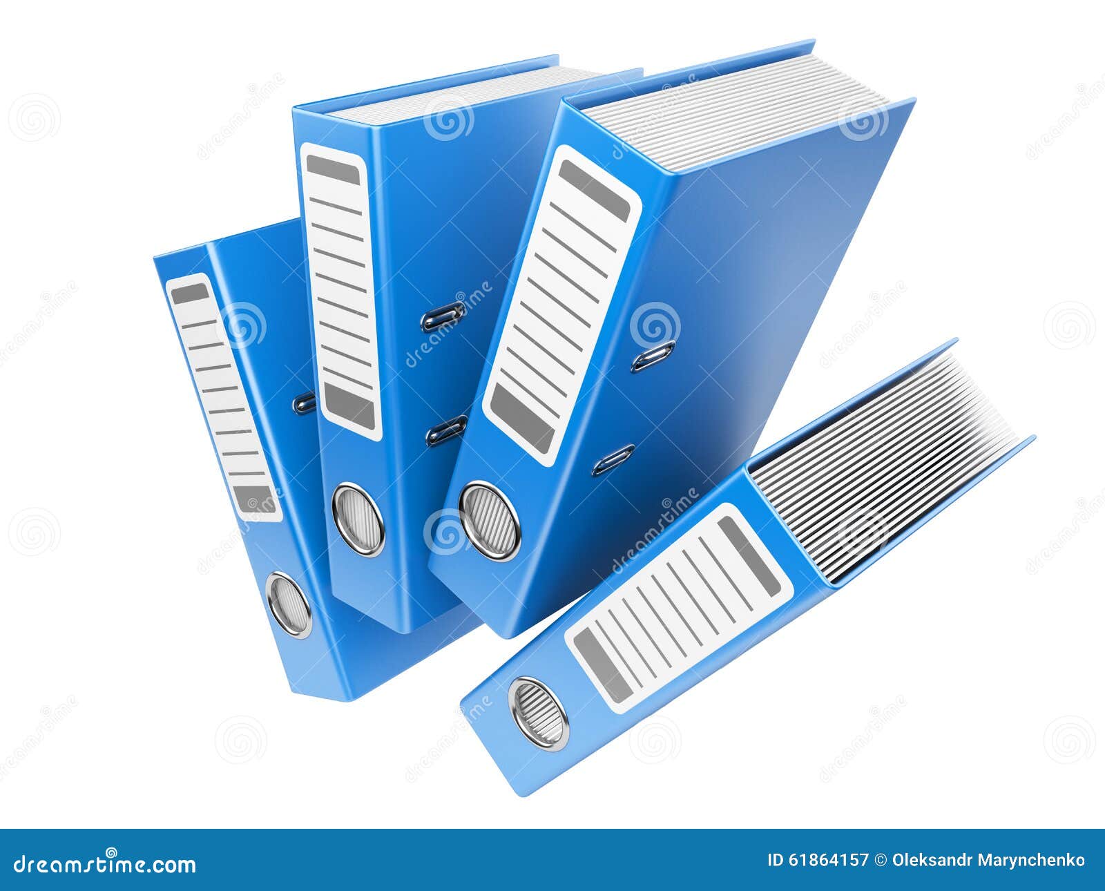 Modern Blue Office Folders with Documents Stock Illustration ...