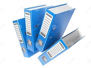 Modern Blue Office Folders with Documents Stock Illustration ...