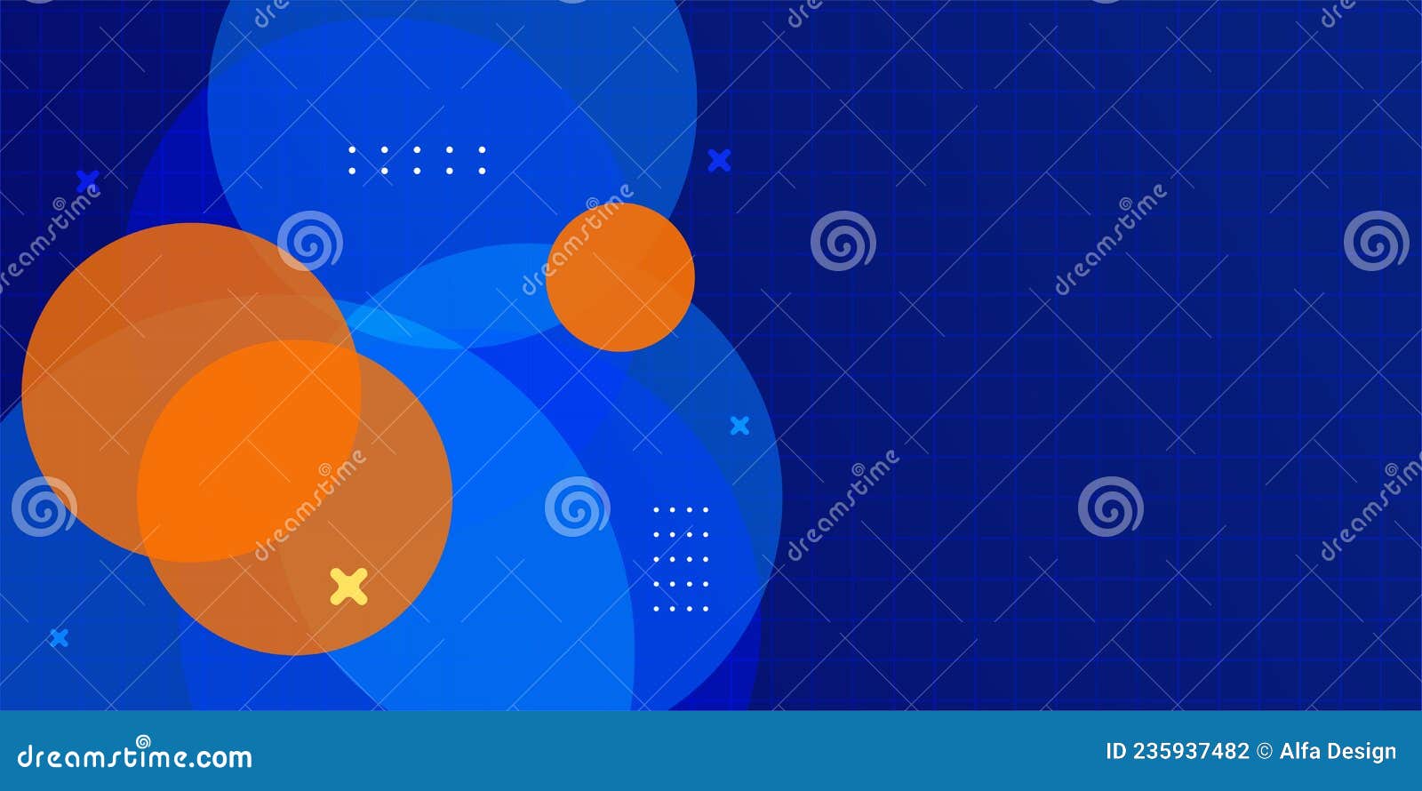 Modern Blue Orange Abstract Background with Circles. Vector Abstract ...