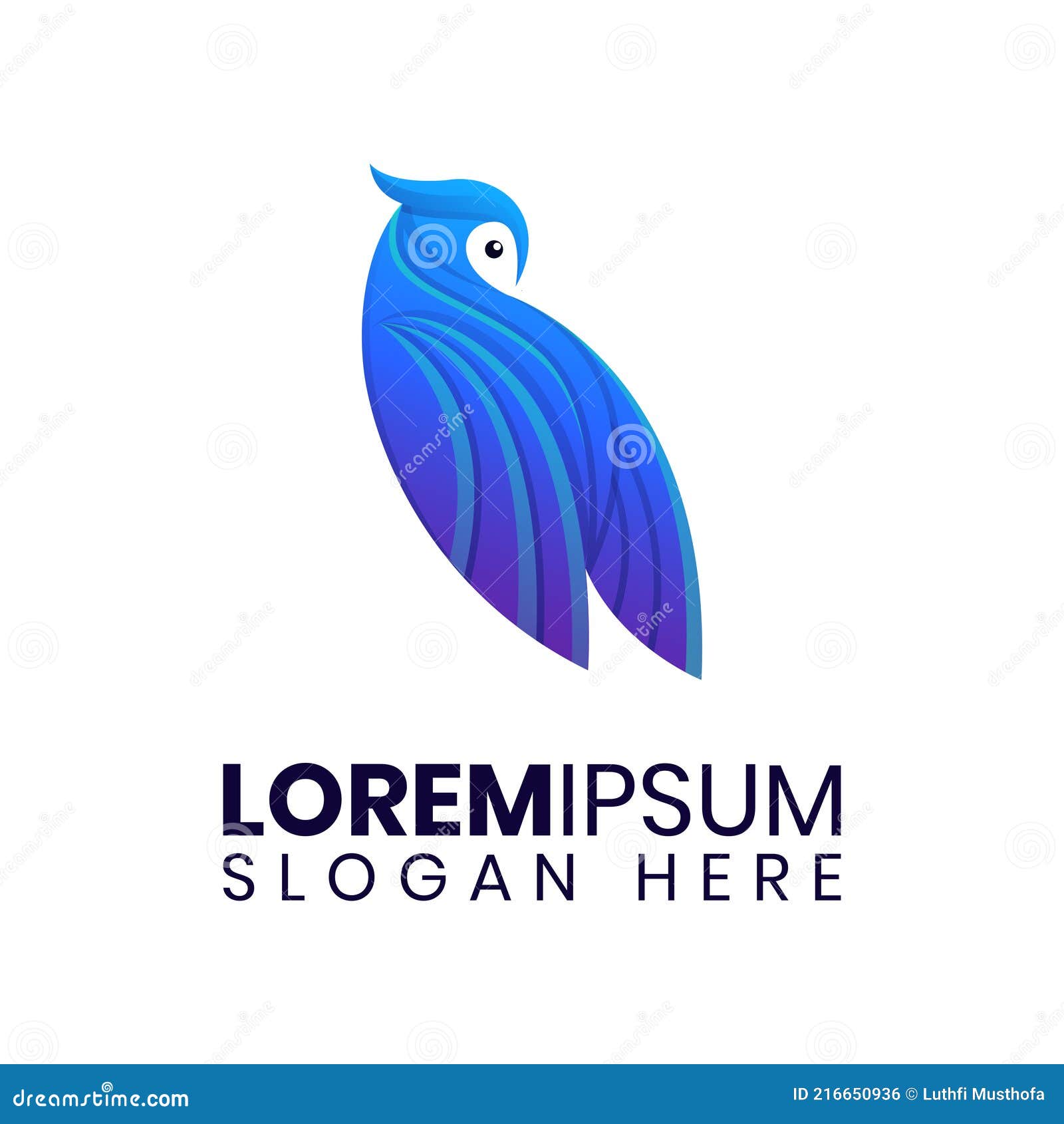 Modern Blue Owl Logo Template Stock Vector - Illustration of object ...