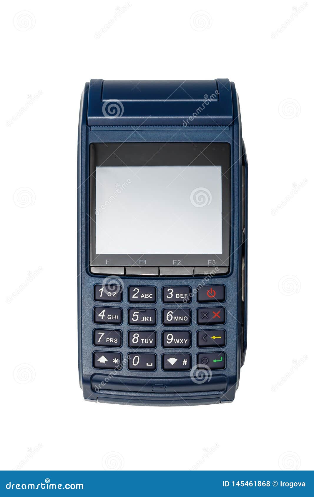 Modern Blue Payment Terminal Stock Photo - Image of banking, currency ...