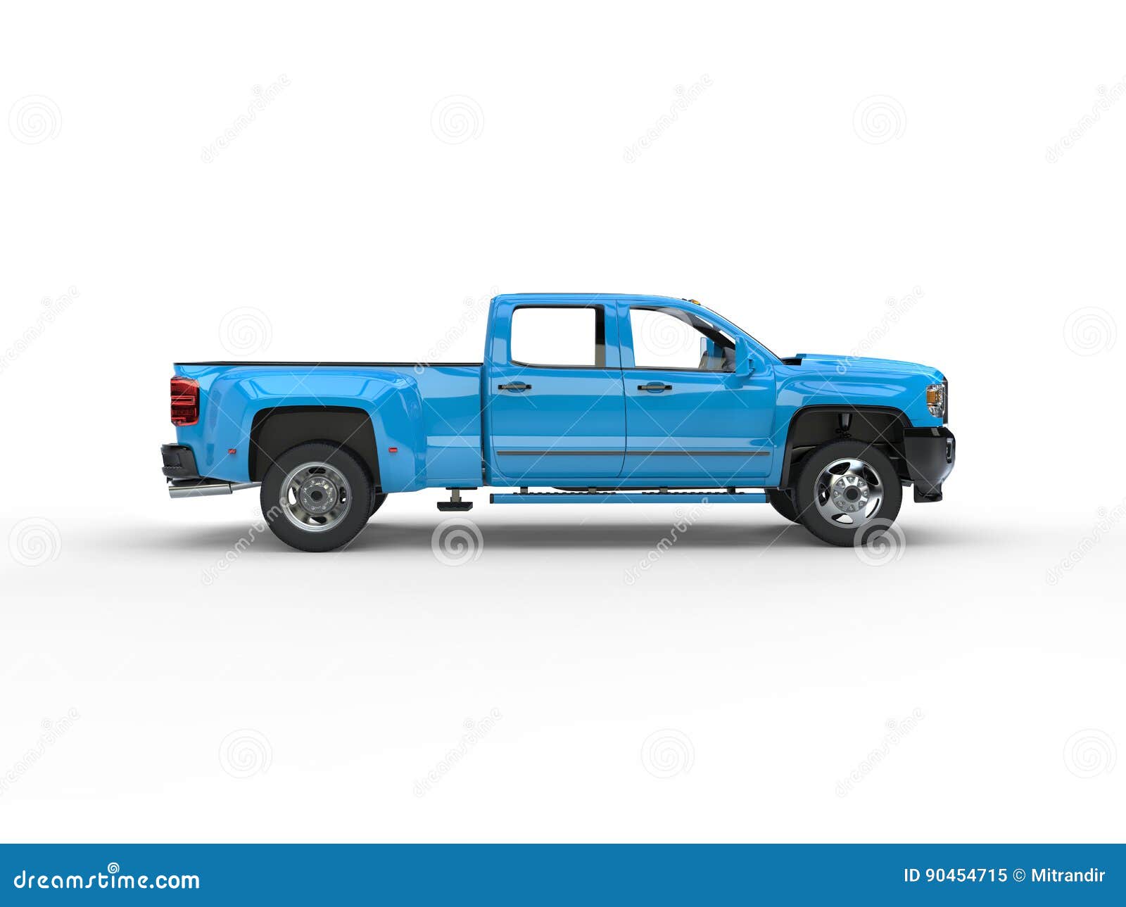 Modern Blue Pickup Truck - Side View Stock Illustration - Illustration ...