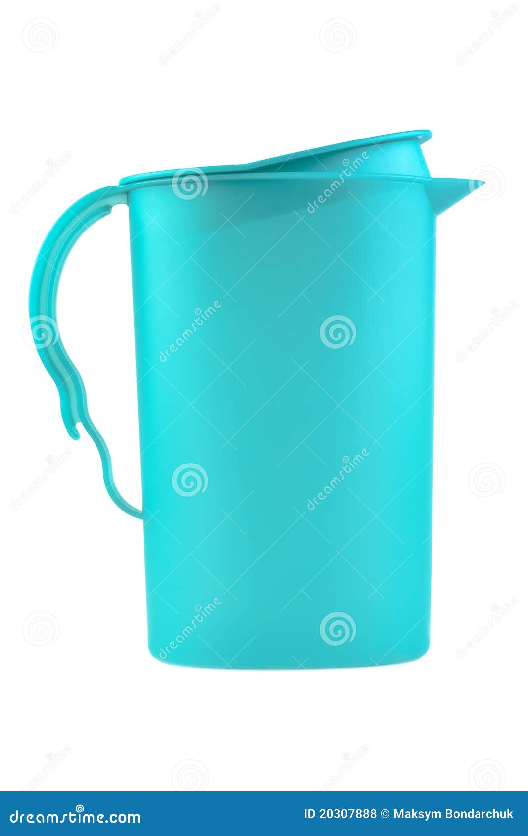 Modern Blue Plastic Pitcher Isolated on White Stock Photo - Image of ...