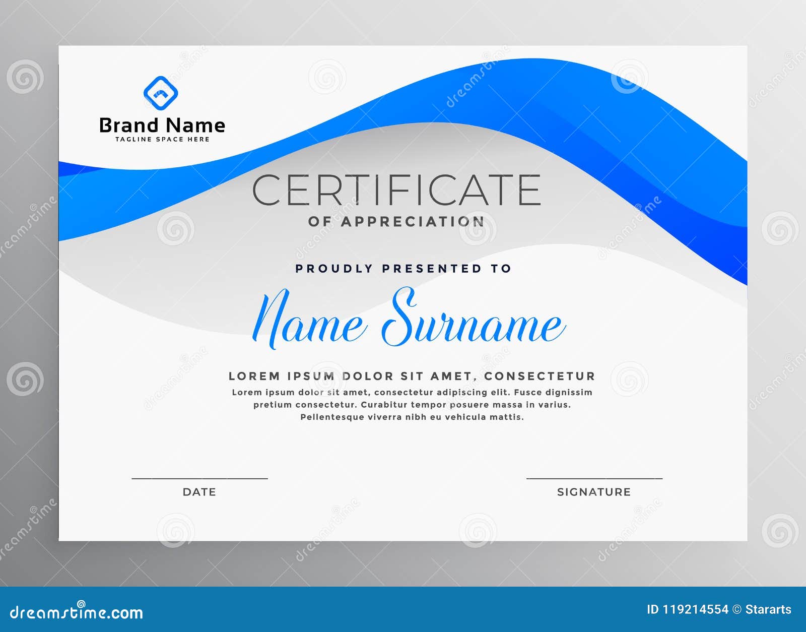 Modern Blue Professional Certificate Template Stock Vector ... Modern Blue Professional Certificate Template Stock Vector ...