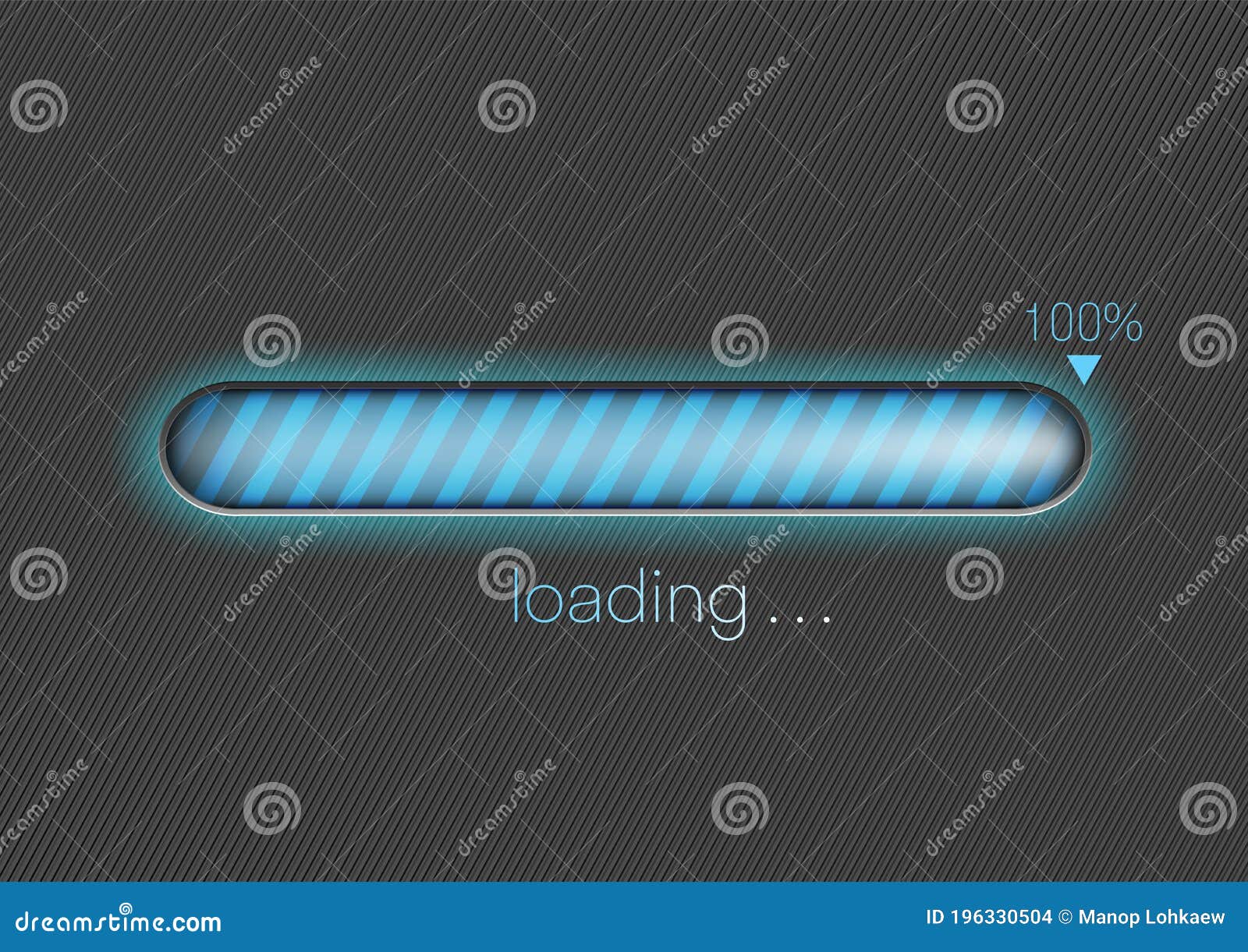 Modern Blue Progress Loading Bar 100 Vector Illustration, Technology ...