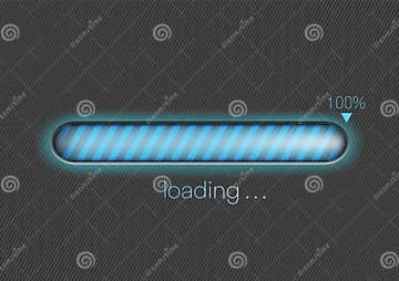 Modern Blue Progress Loading Bar 100 Vector Illustration, Technology ...