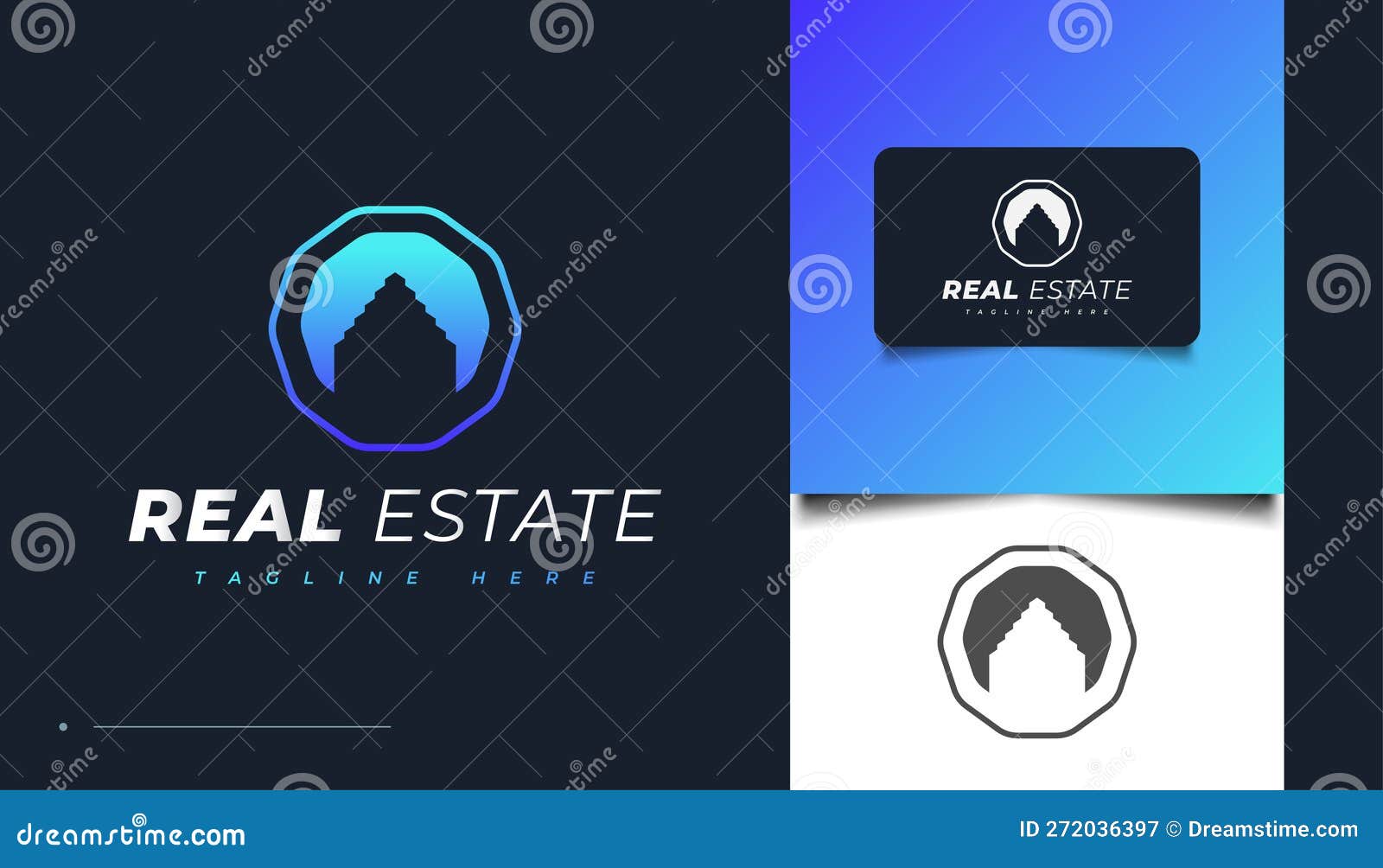 Modern Blue Real Estate Logo Design. Construction, Architecture or ...