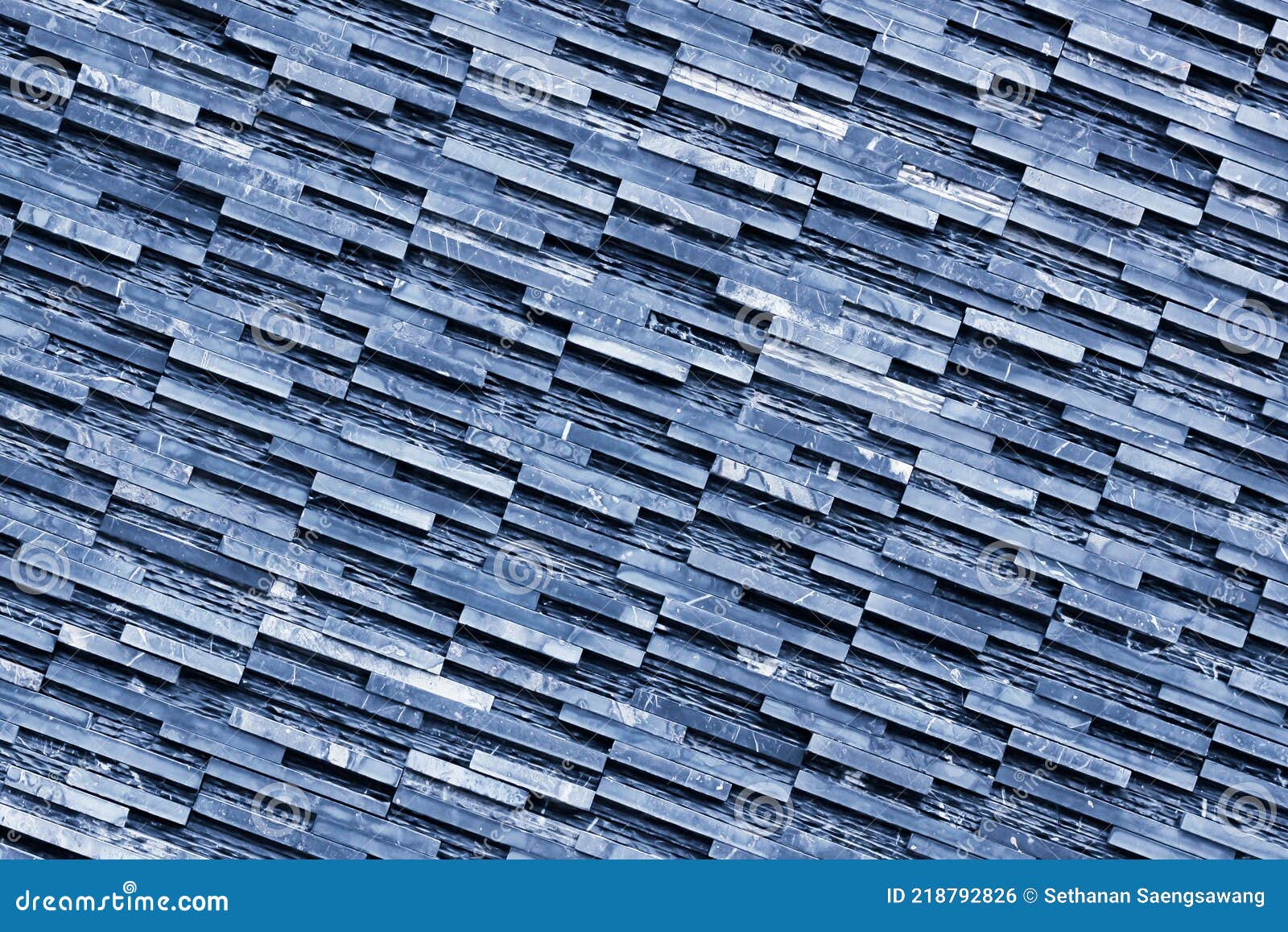 Modern Blue Rectangle Tiles Stock Photo - Image of structure, solid ...