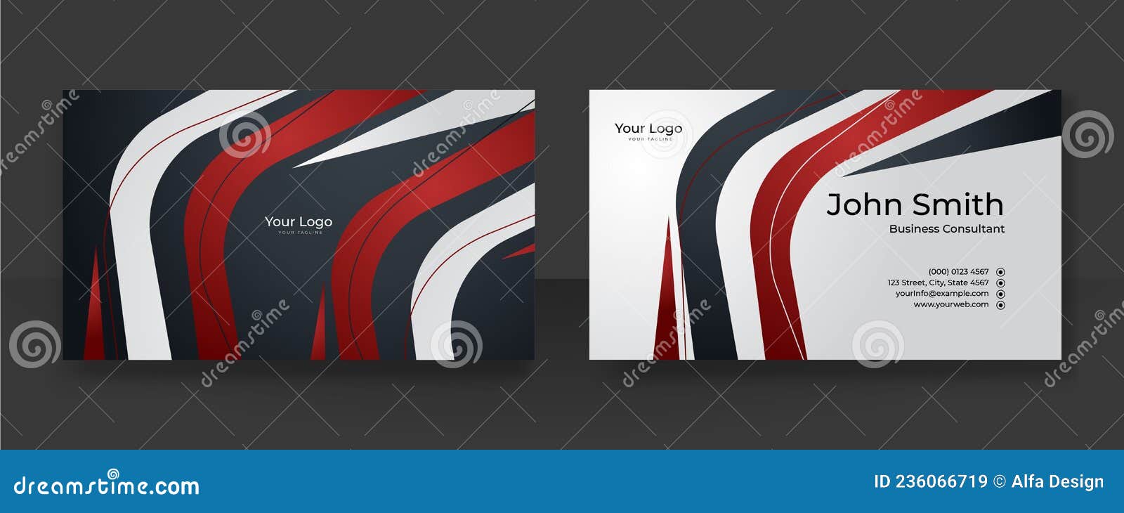 Modern Blue and Red Business Card Design Template Stock Vector ...