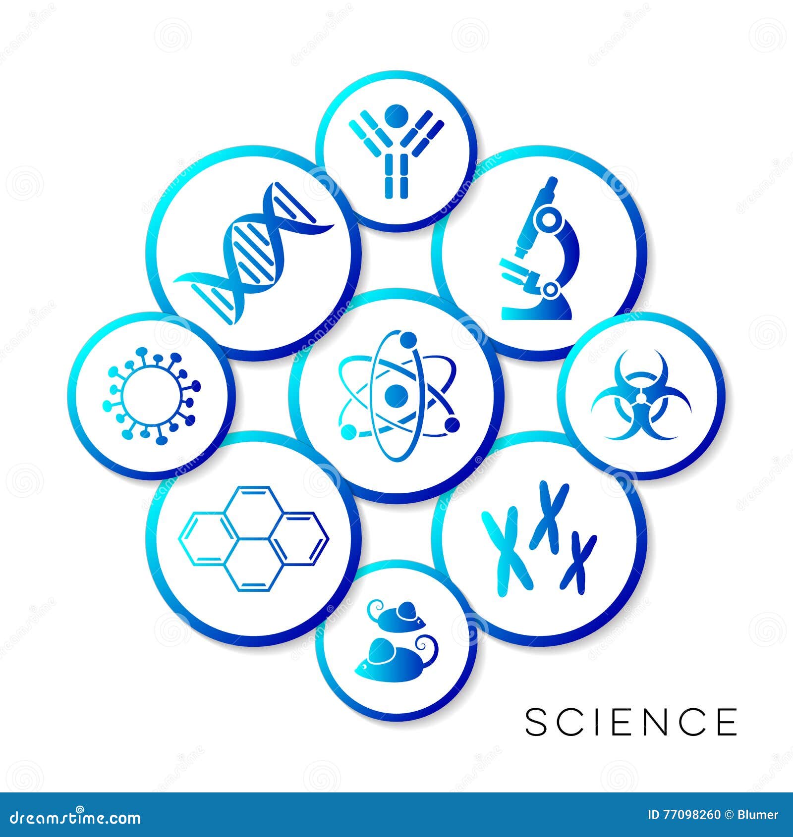 Modern Blue Science Infographic Buttons Stock Vector - Illustration of ...