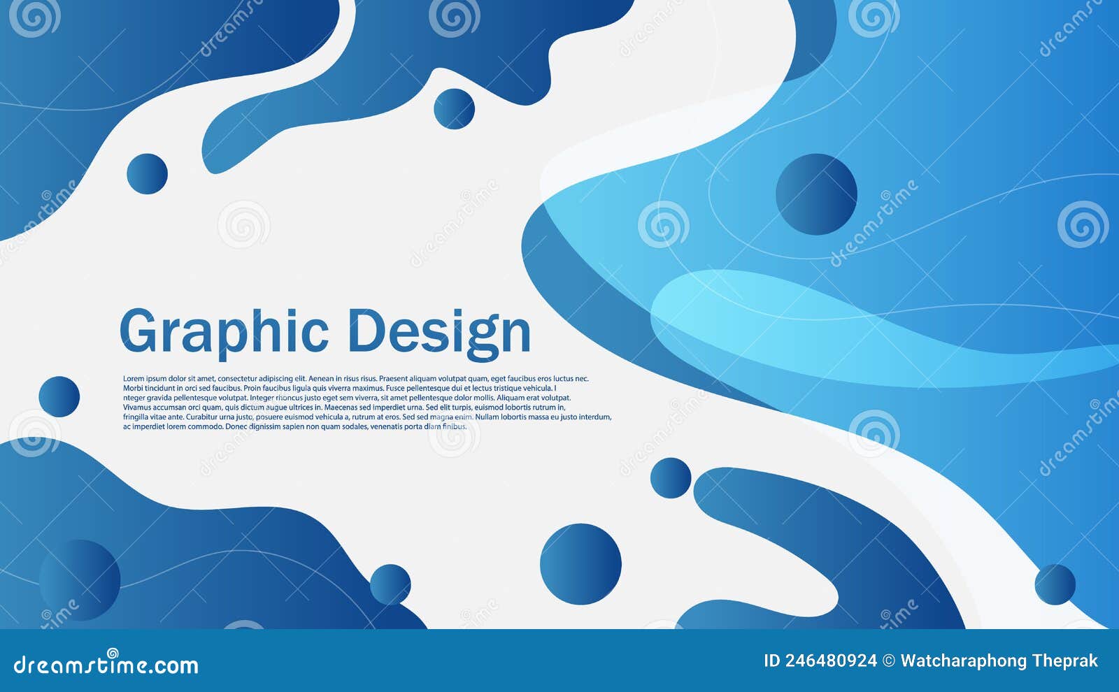 Modern Blue Shape Element Layout, Minimal Dynamic Flow Landing Page ...
