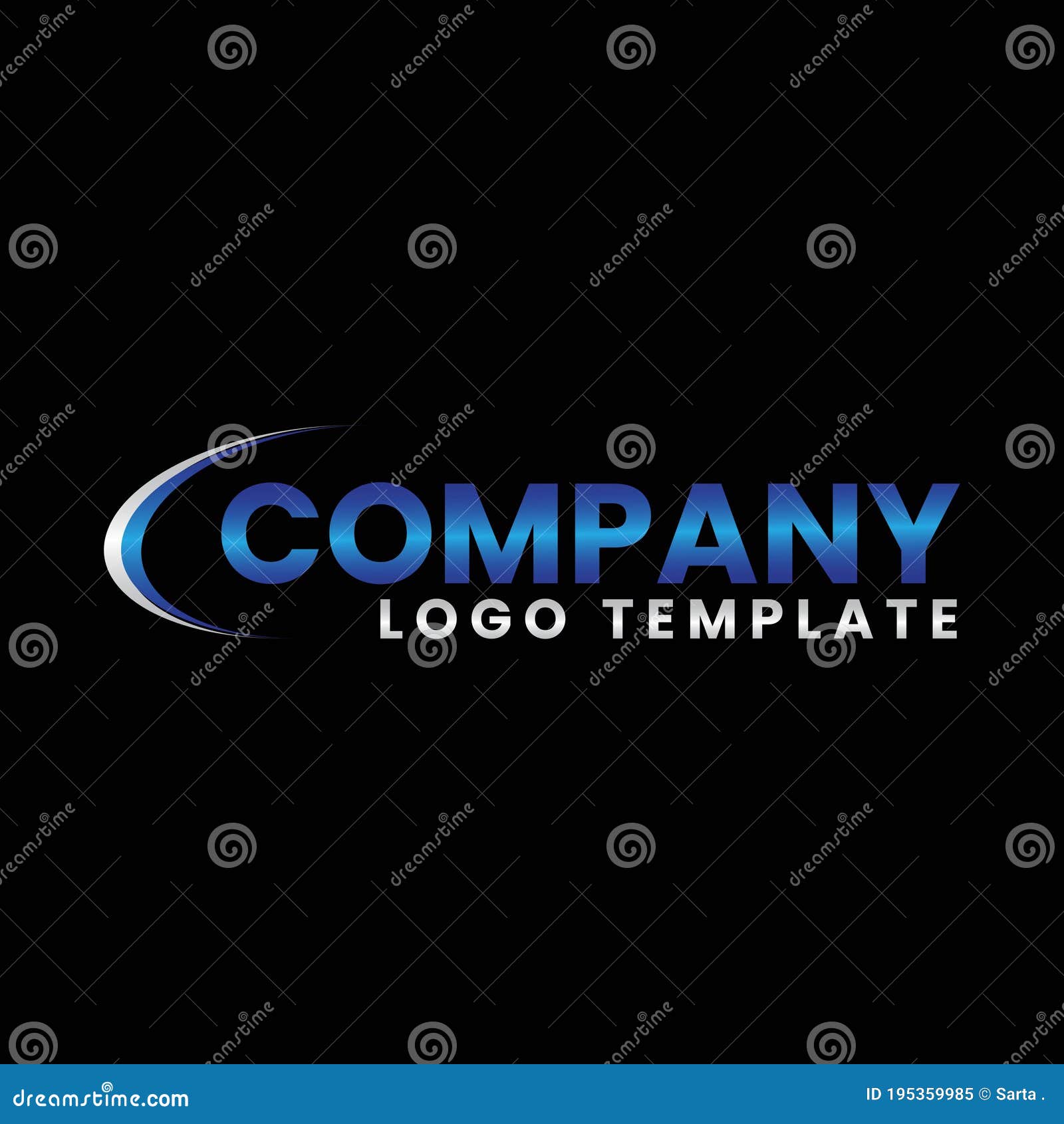 Modern Blue and Silver Company Logo Vector Template Stock Vector ...