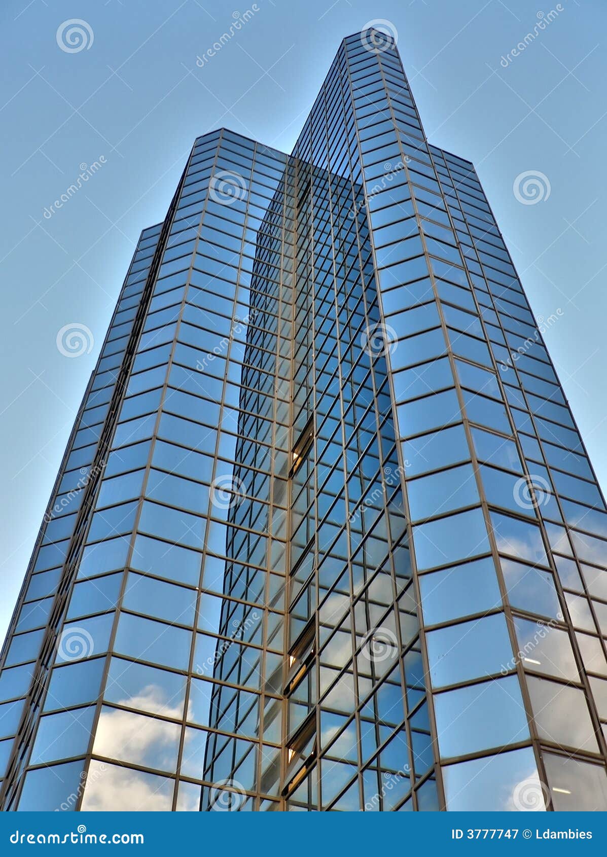 Modern blue skyscraper stock image. Image of estate, clouds - 3777747