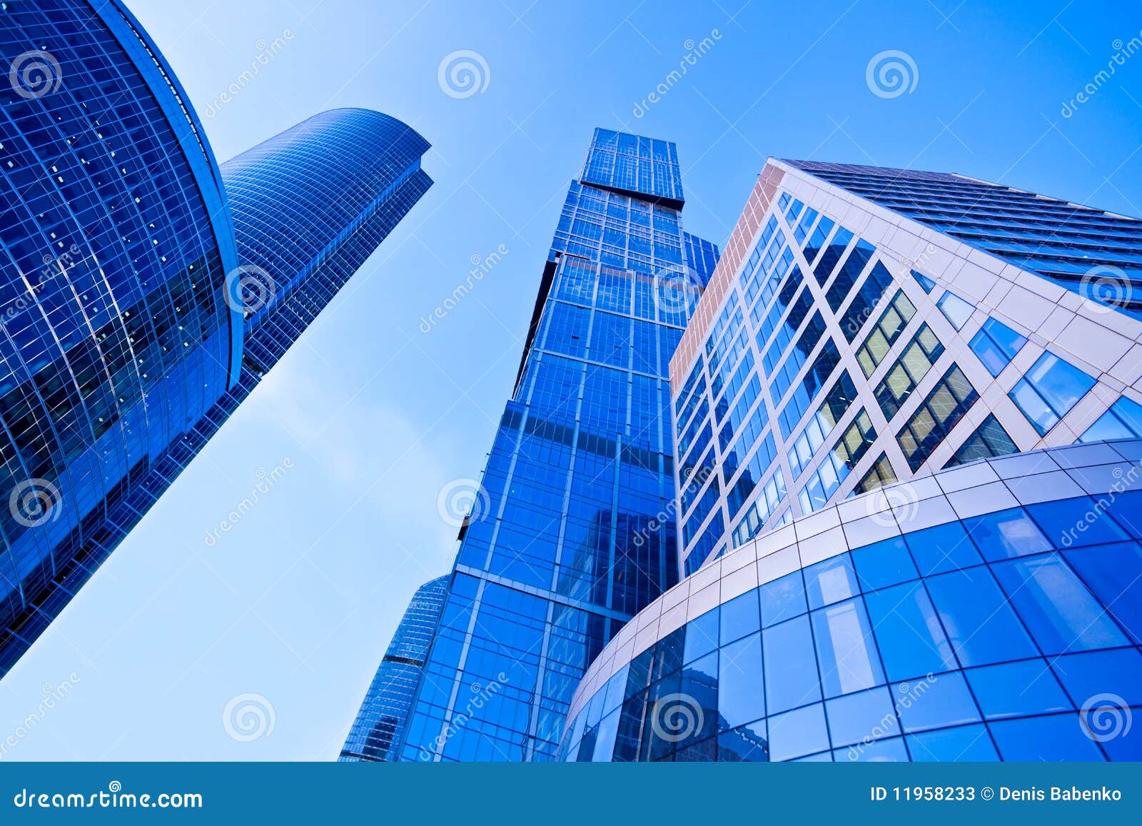 Modern Blue Skyscrapers Towers Stock Image - Image of apartment ...