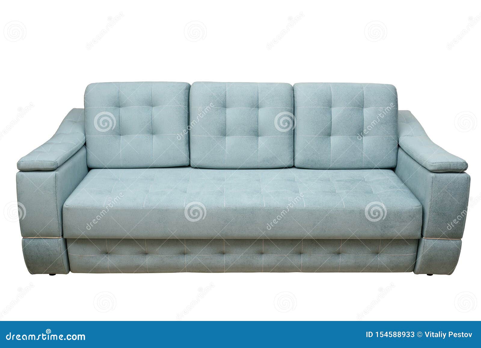 Modern Blue Sofa Isolated White Background Stock Image - Image of couch ...