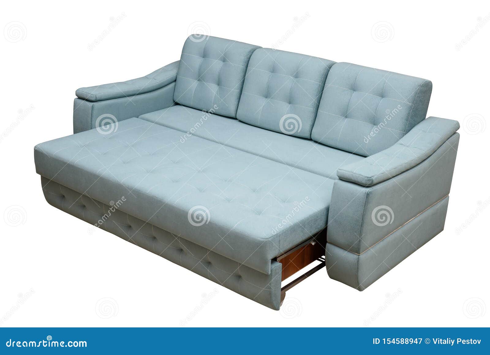 Modern Blue Sofa Isolated White Background Stock Image - Image of ...