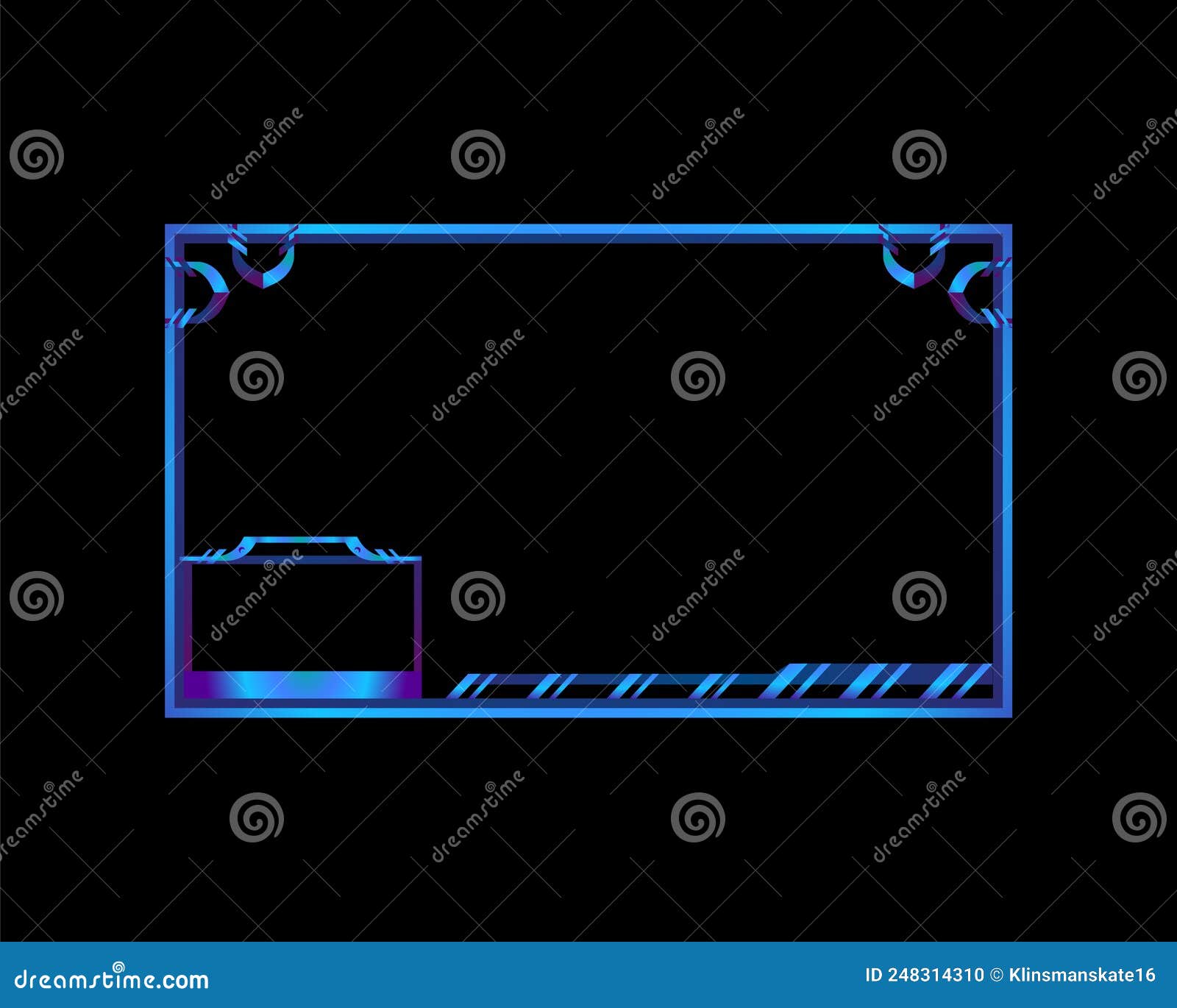 Modern Blue Stream Overlay Template Design Stock Vector - Illustration ...