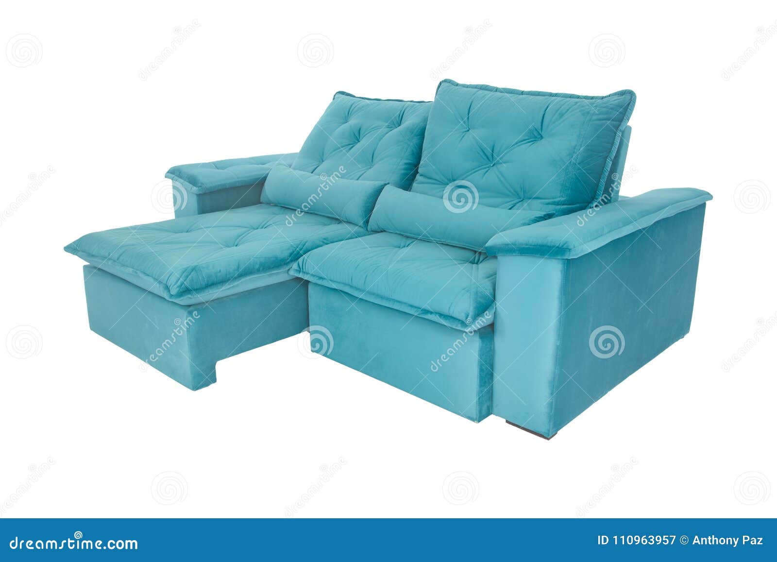 Modern Blue Suede Couch Sofa Isolated Stock Image - Image of isolated ...