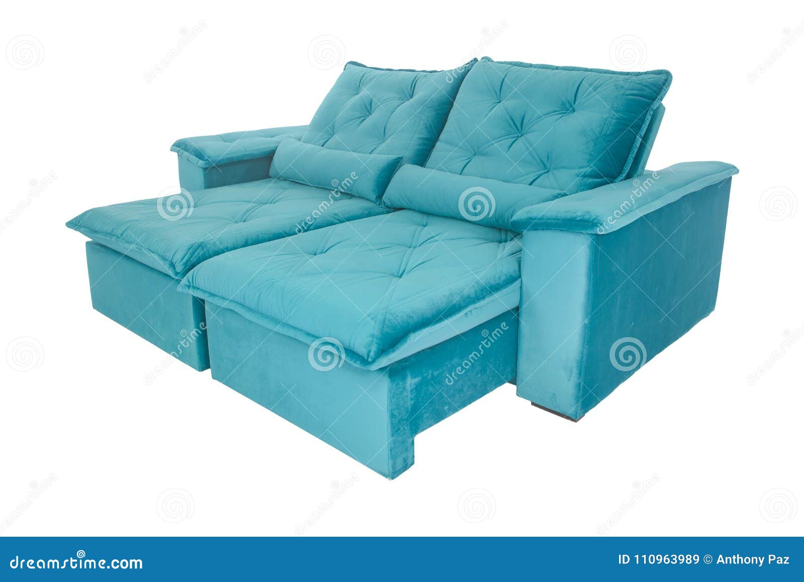 Modern Blue Suede Couch Sofa Isolated Stock Image - Image of decorate ...