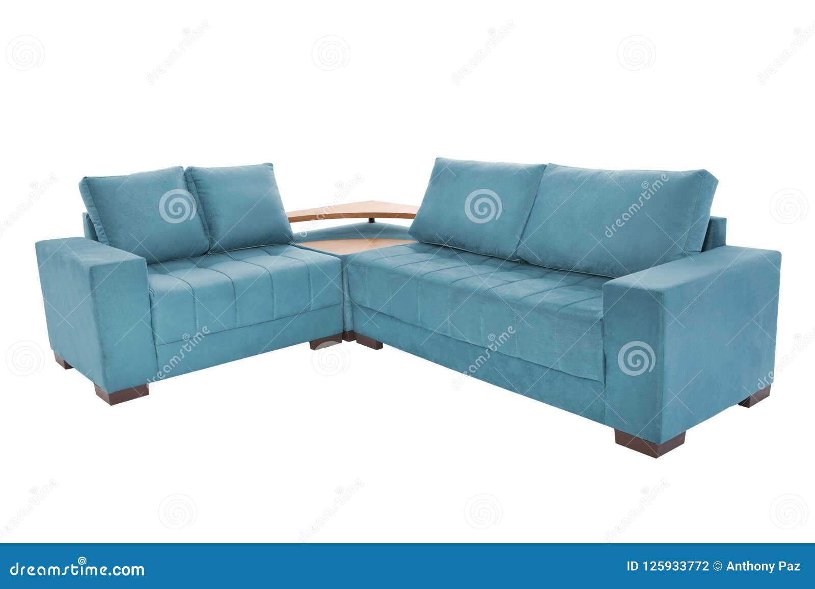 Modern Blue Suede Couch Sofa Isolated Stock Photo - Image of isolated ...