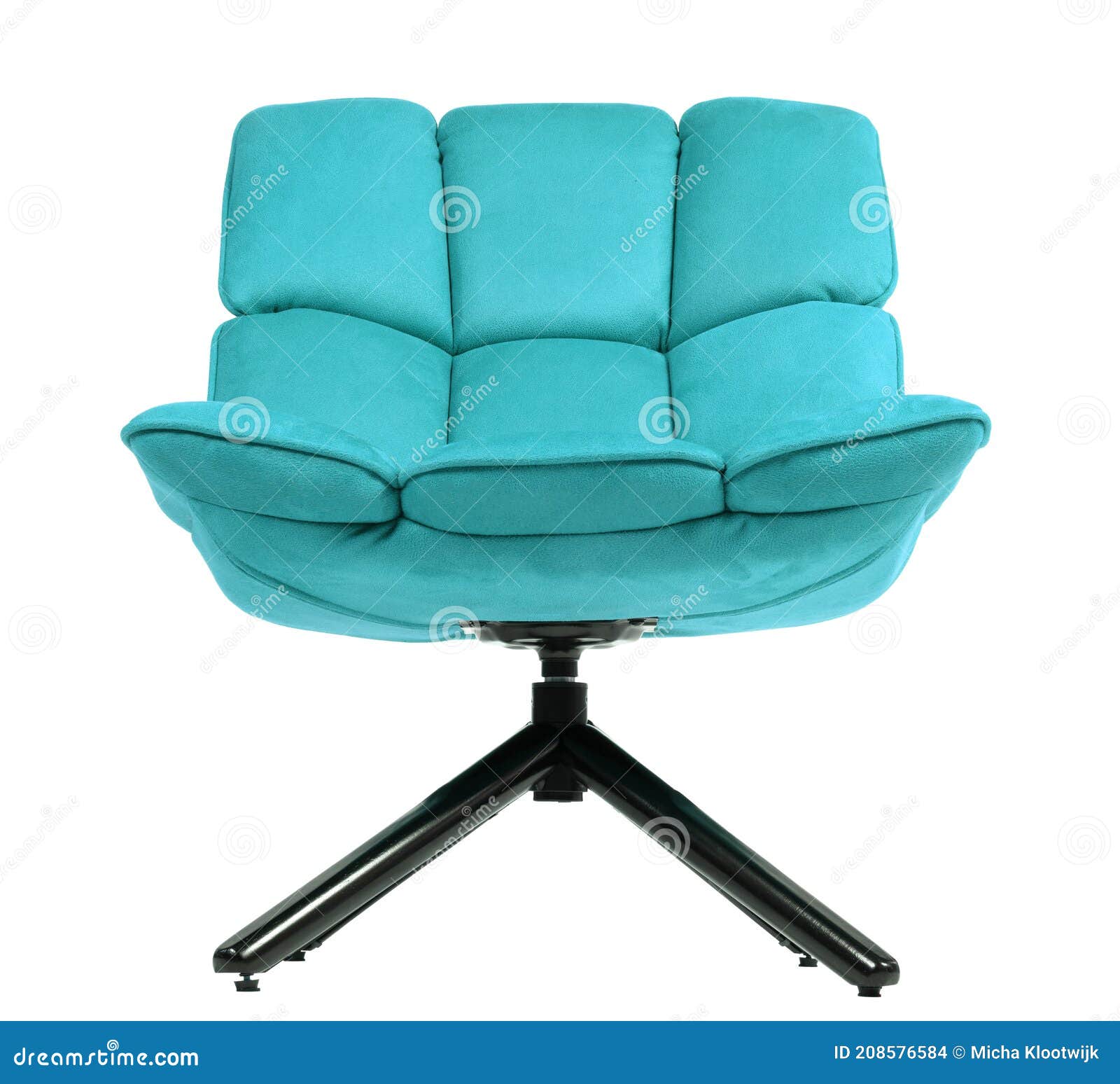 Modern Blue Suede Lounge Chair Isolated Stock Photo - Image of home ...