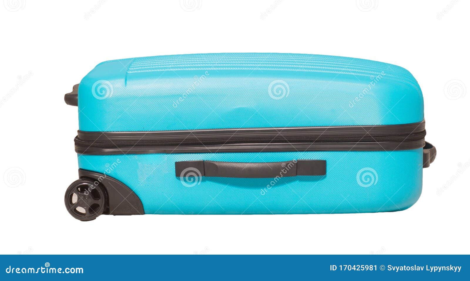 Modern Blue Suitcase Isolated on White Background. Stock Image - Image ...