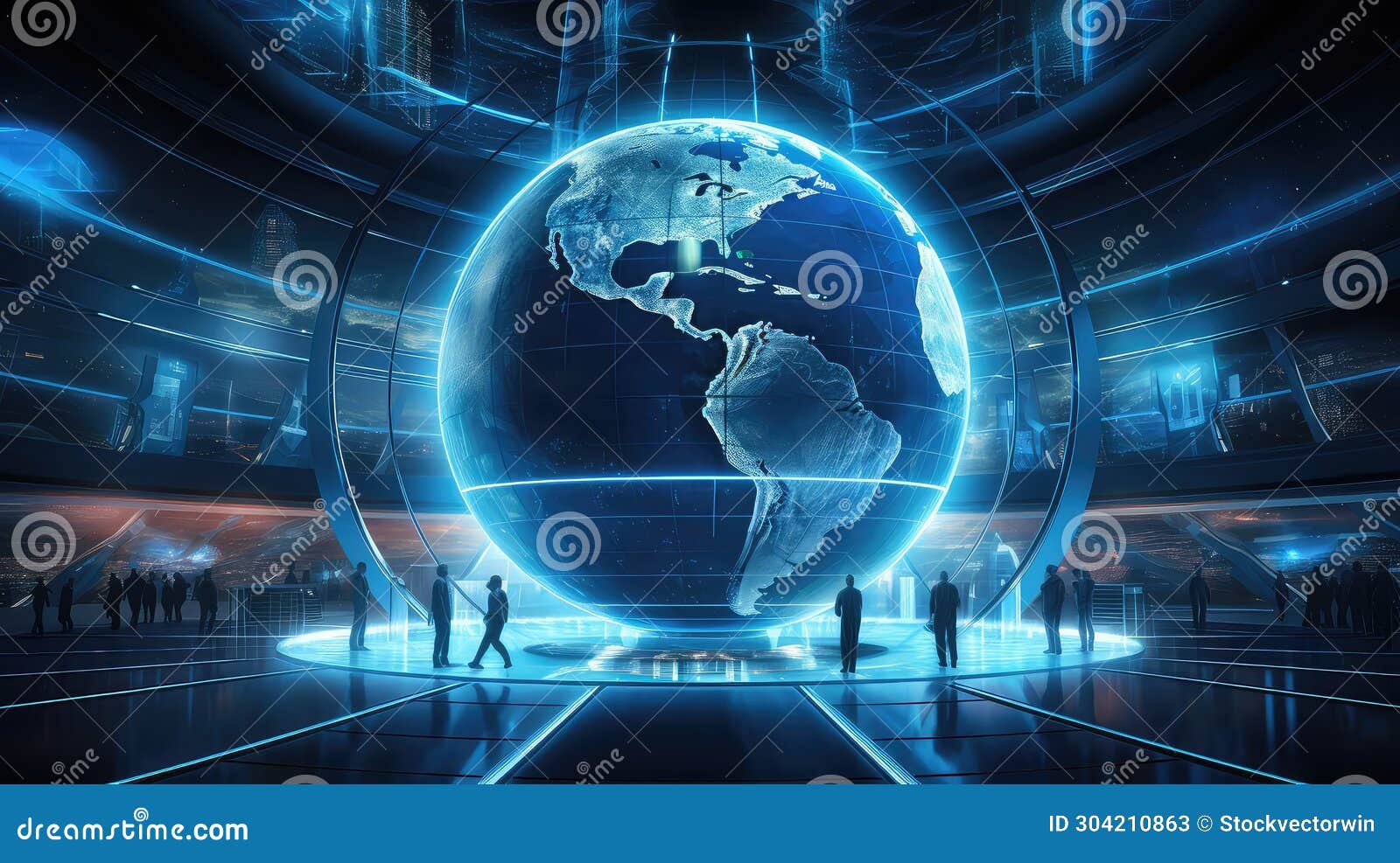 Modern Blue Tech Background Stock Illustration - Illustration of ...