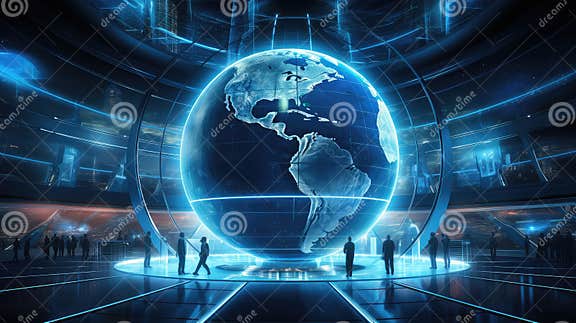 Modern Blue Tech Background Stock Illustration - Illustration of ...