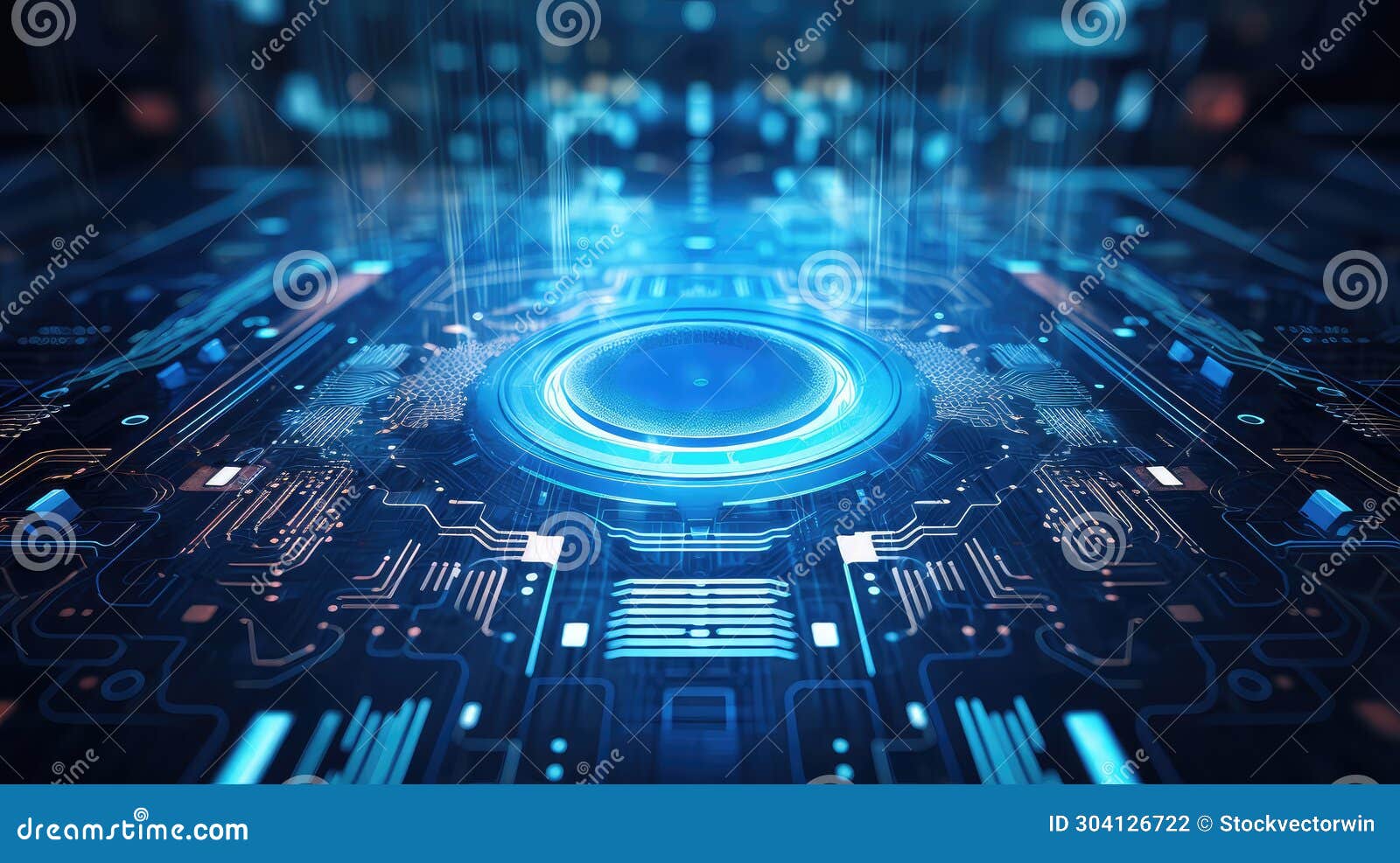 Modern Blue Technology Background Stock Illustration - Illustration of ...