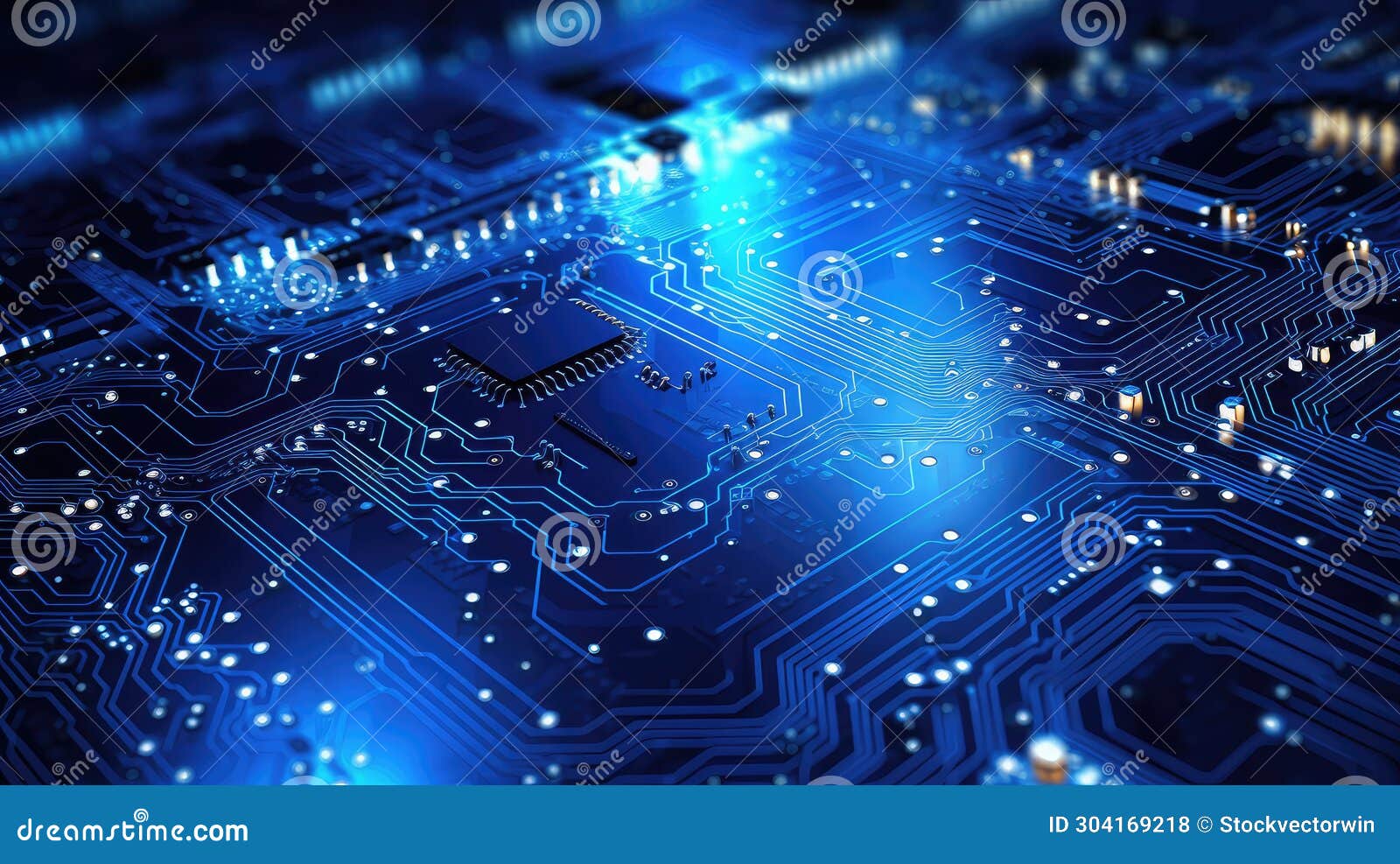 Modern Blue Technology Background Stock Illustration - Illustration of ...