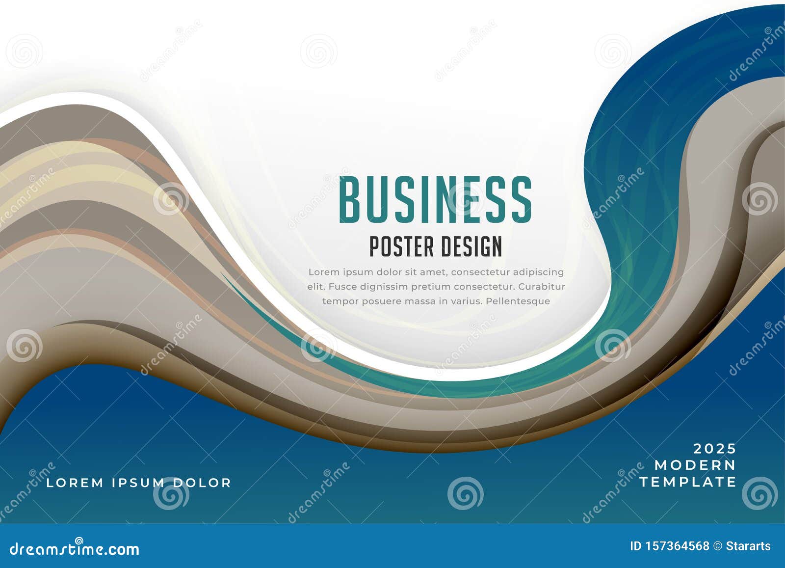 Modern Blue Theme Business Presentation Template Design Stock Vector ...