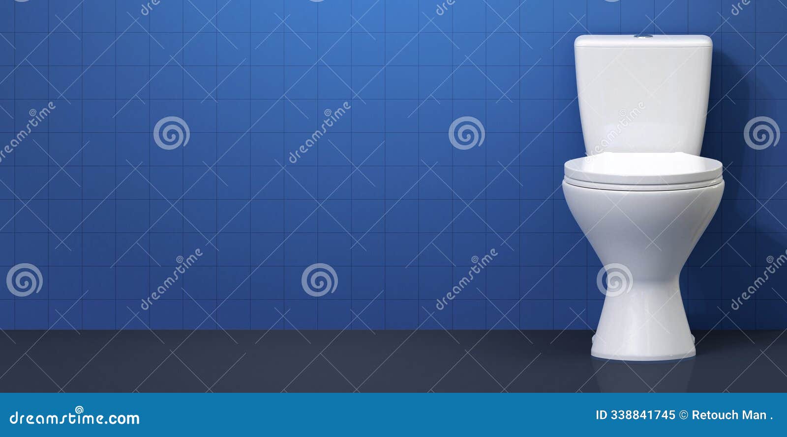 Modern Blue Toilet Room Interior Stock Image - Image of modern ...