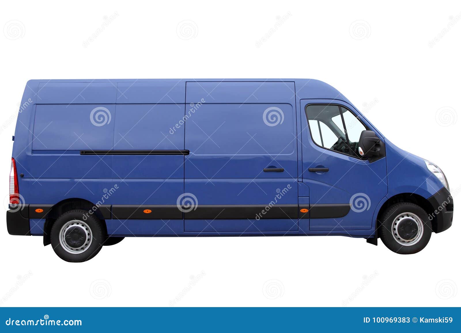 Modern blue van. stock image. Image of clean, cabin - 100969383
