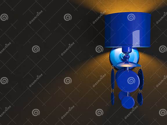 Modern blue wall lamp stock illustration. Illustration of glass - 26734058