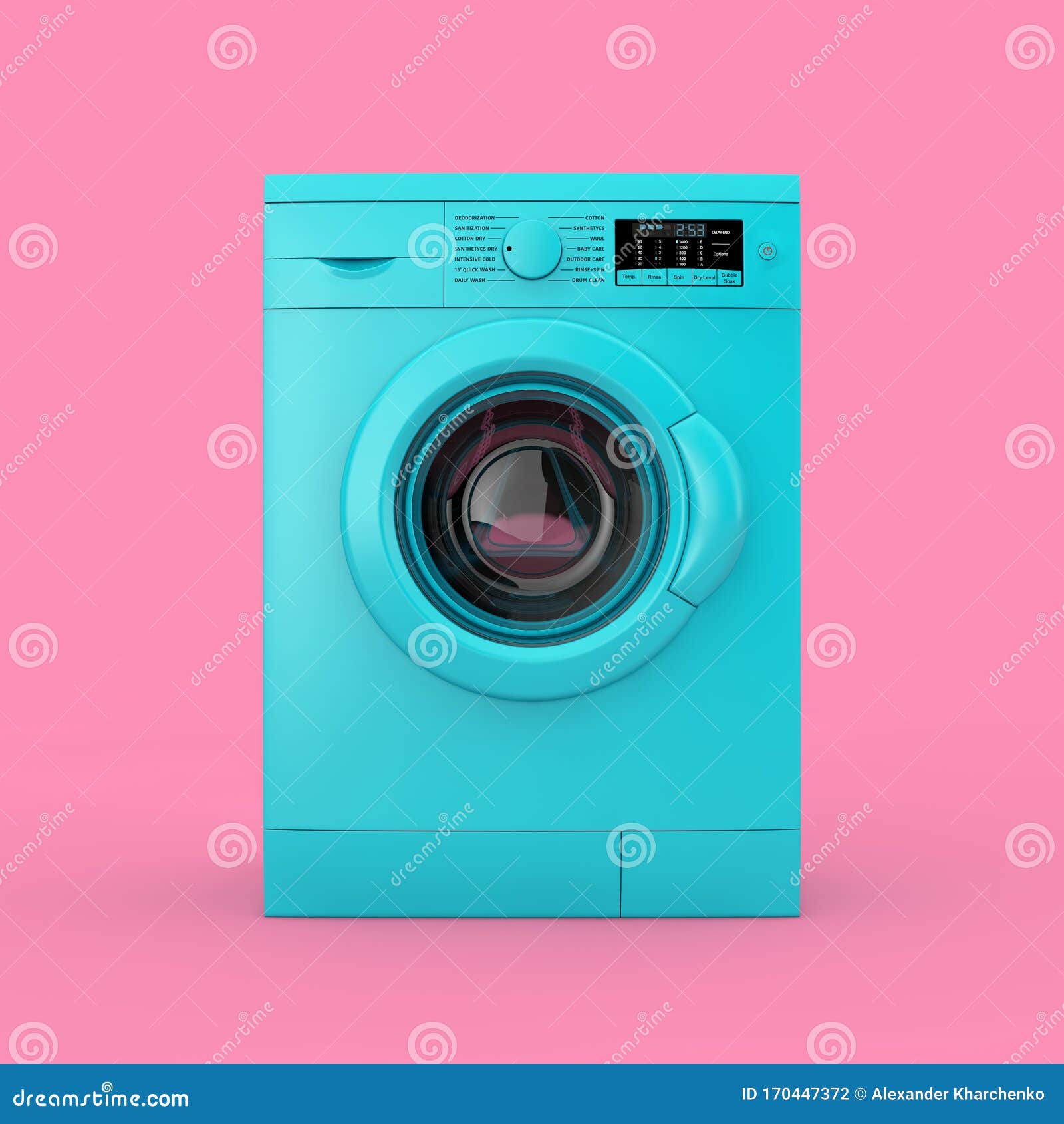 Modern Blue Washing Machine Duotone. 3d Rendering Stock Illustration ...