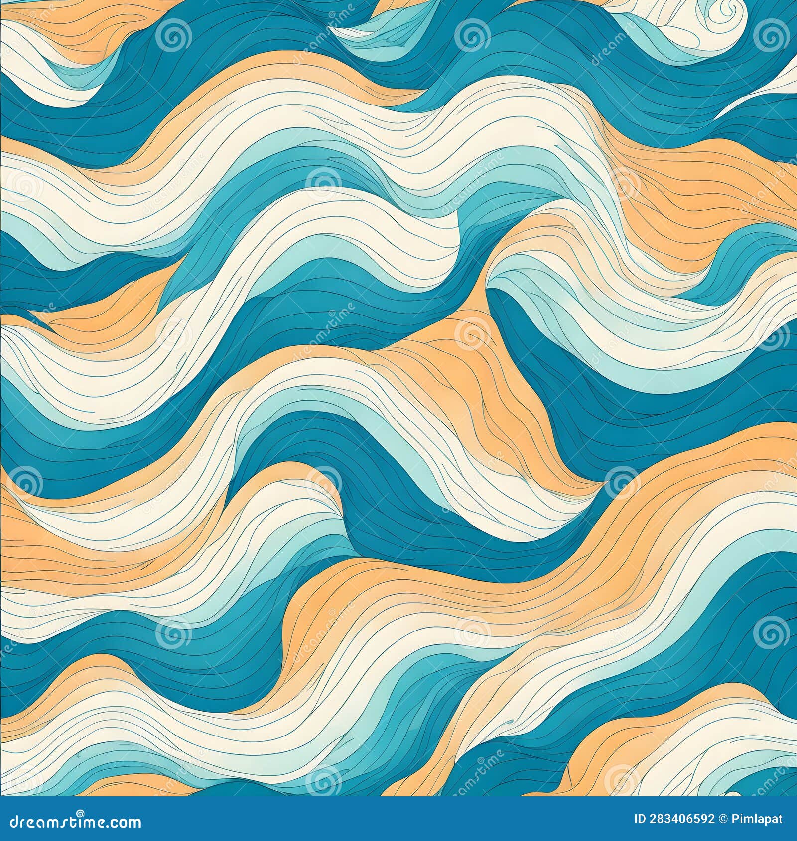 Modern Blue Wave for Design Stock Illustration - Illustration of ...