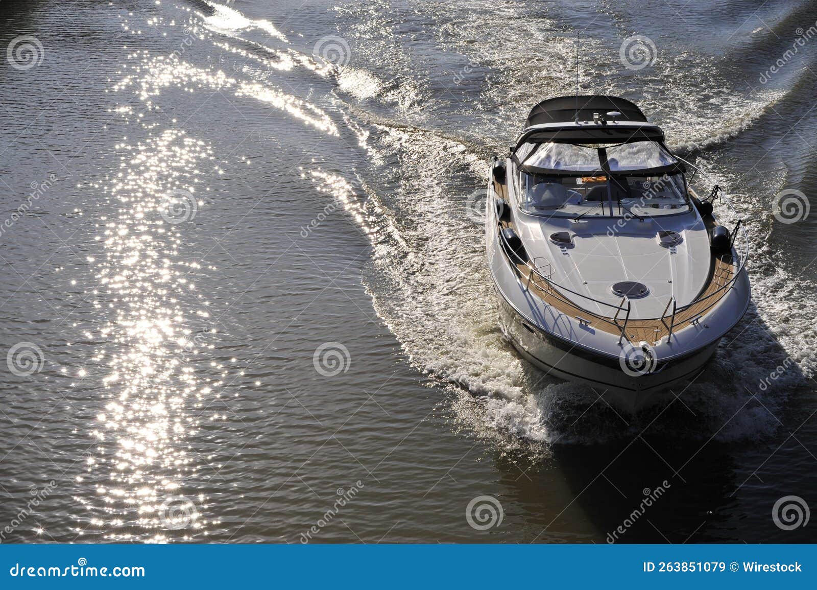 Modern Boat Sailing in the Sea Stock Image - Image of ocean, nature ...