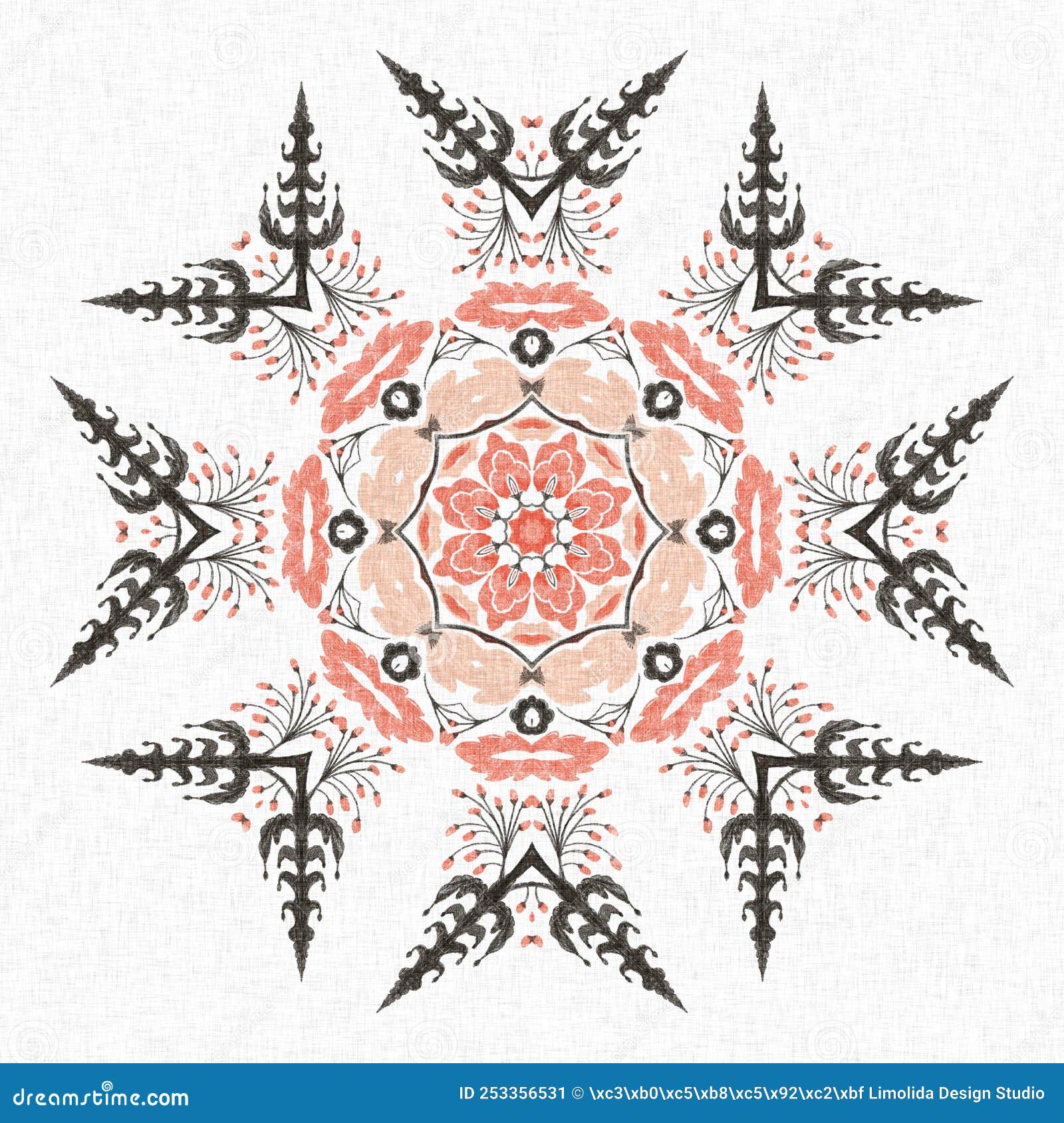 Modern Boho Geometric Floral Quilt Style Seamless Pattern. Shabby Chic ...