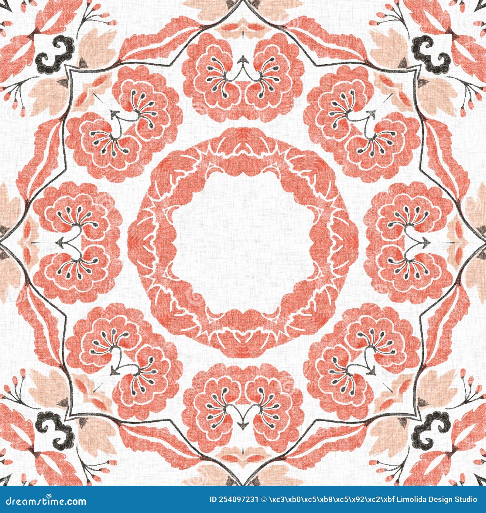 Modern Boho Geometric Floral Quilt Style Seamless Pattern. Shabby Chic ...