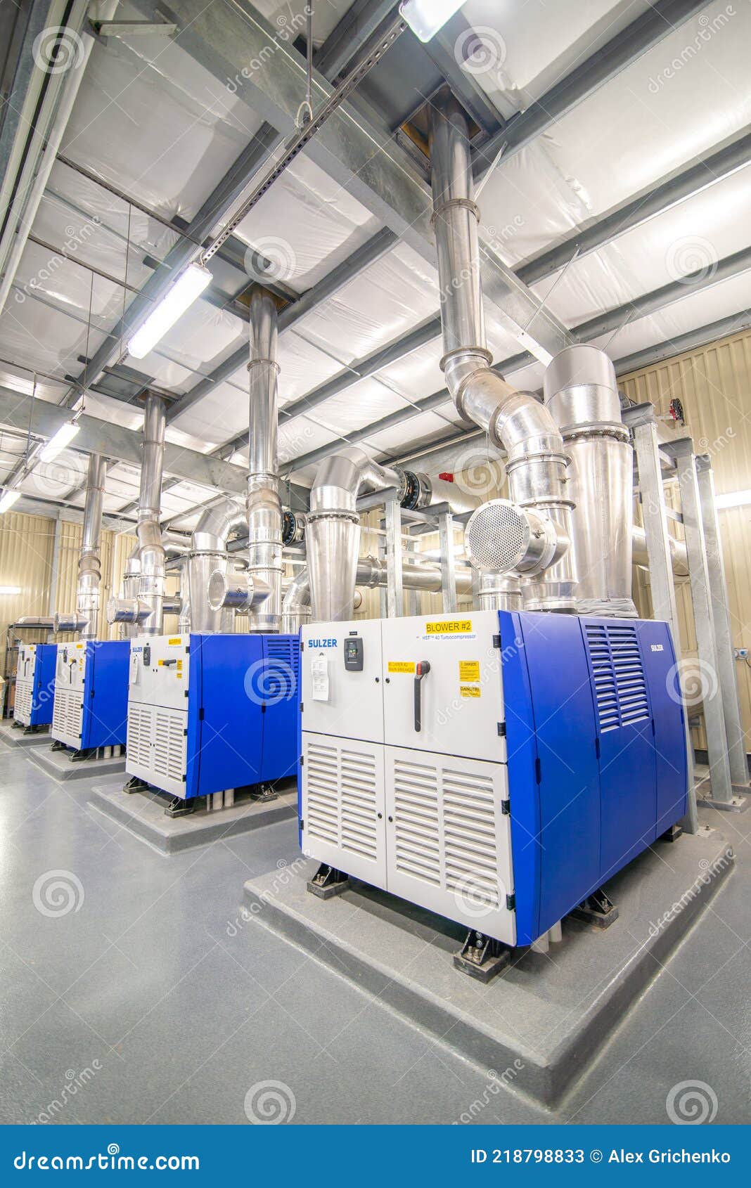 Modern Boiler Equipment Room at a Plant Stock Image - Image of ...