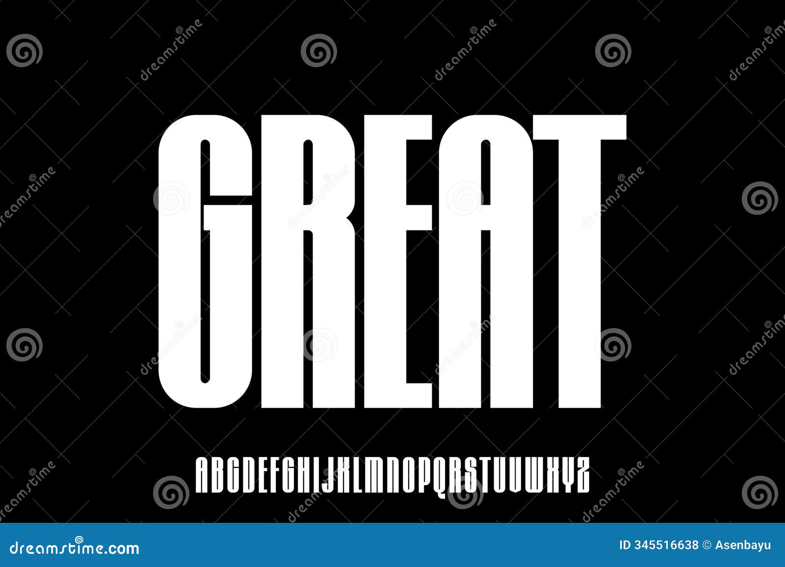 Modern Bold Condensed Alphabet Display Font Vector. Great Strong ...