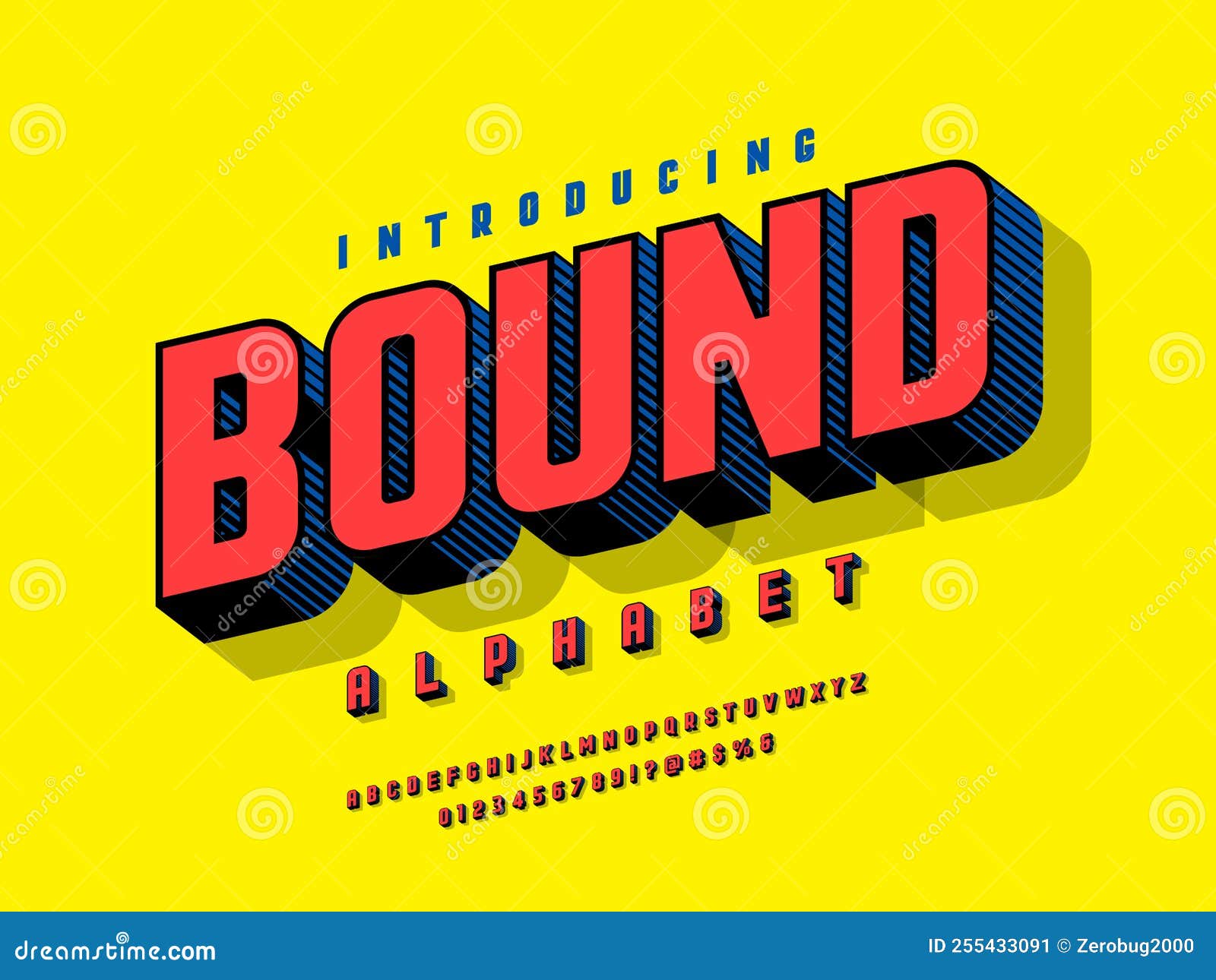 Modern bold font stock vector. Illustration of numbers - 255433091