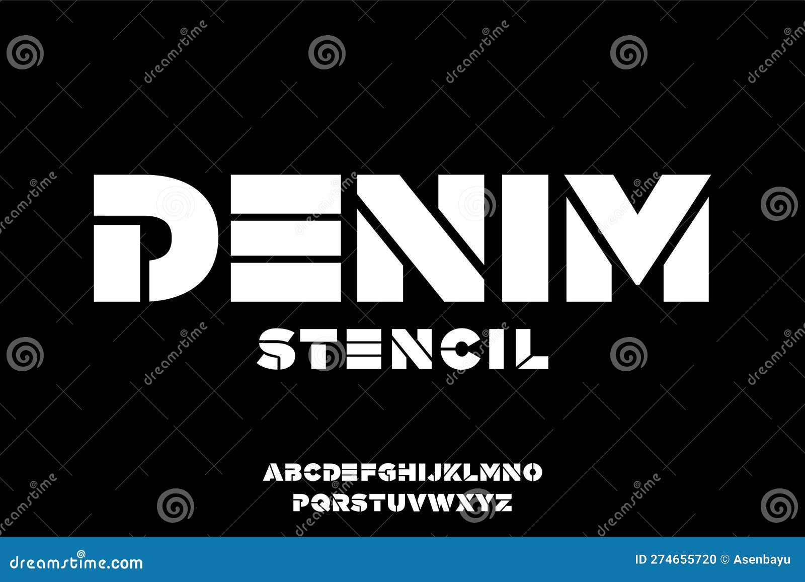 Bold Stencil Type Style Display Font Vector Illustration Stock Vector ...