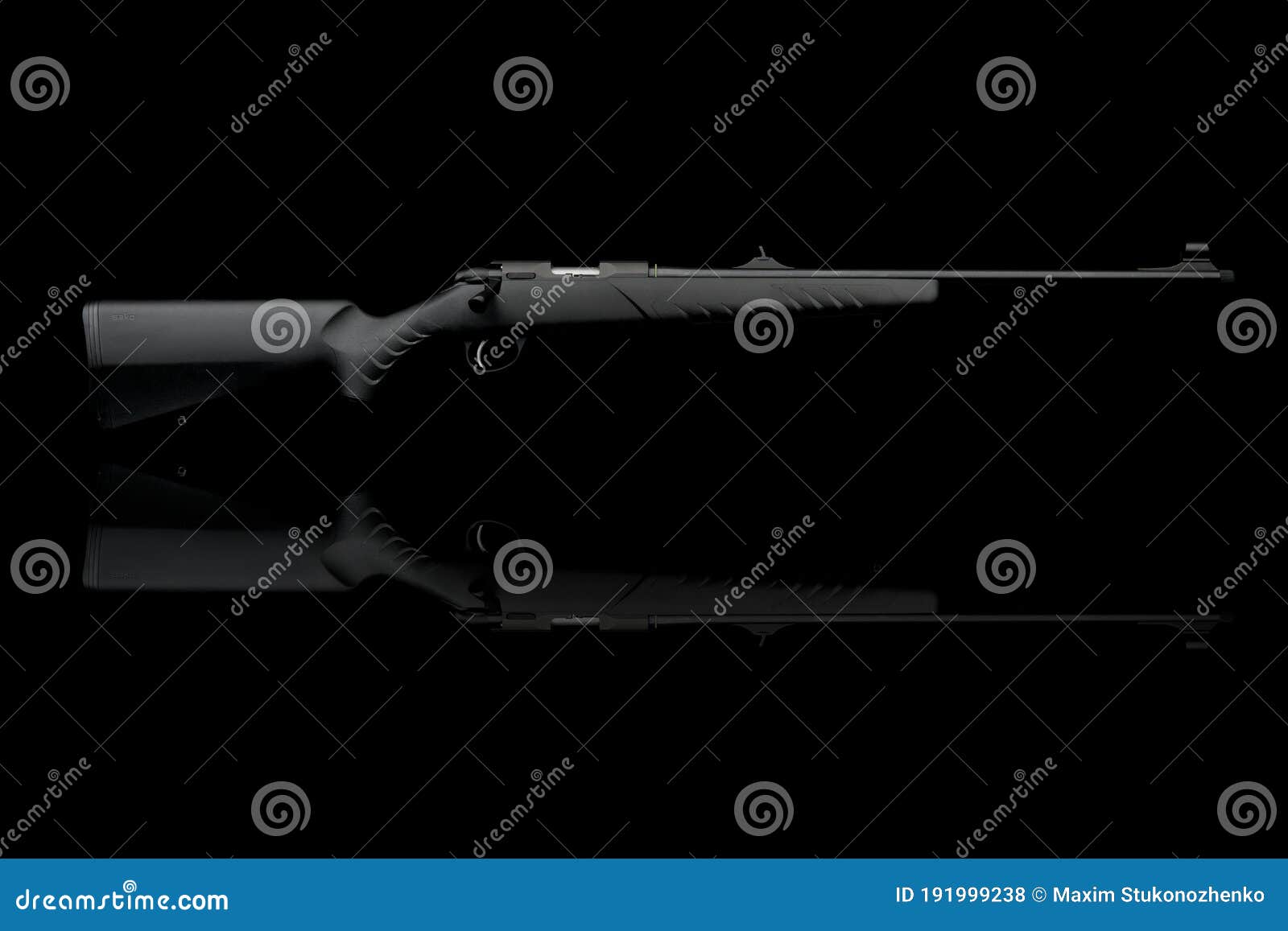 Modern Bolt Carbine Isolated On White Background. Hunting Rifle With ...