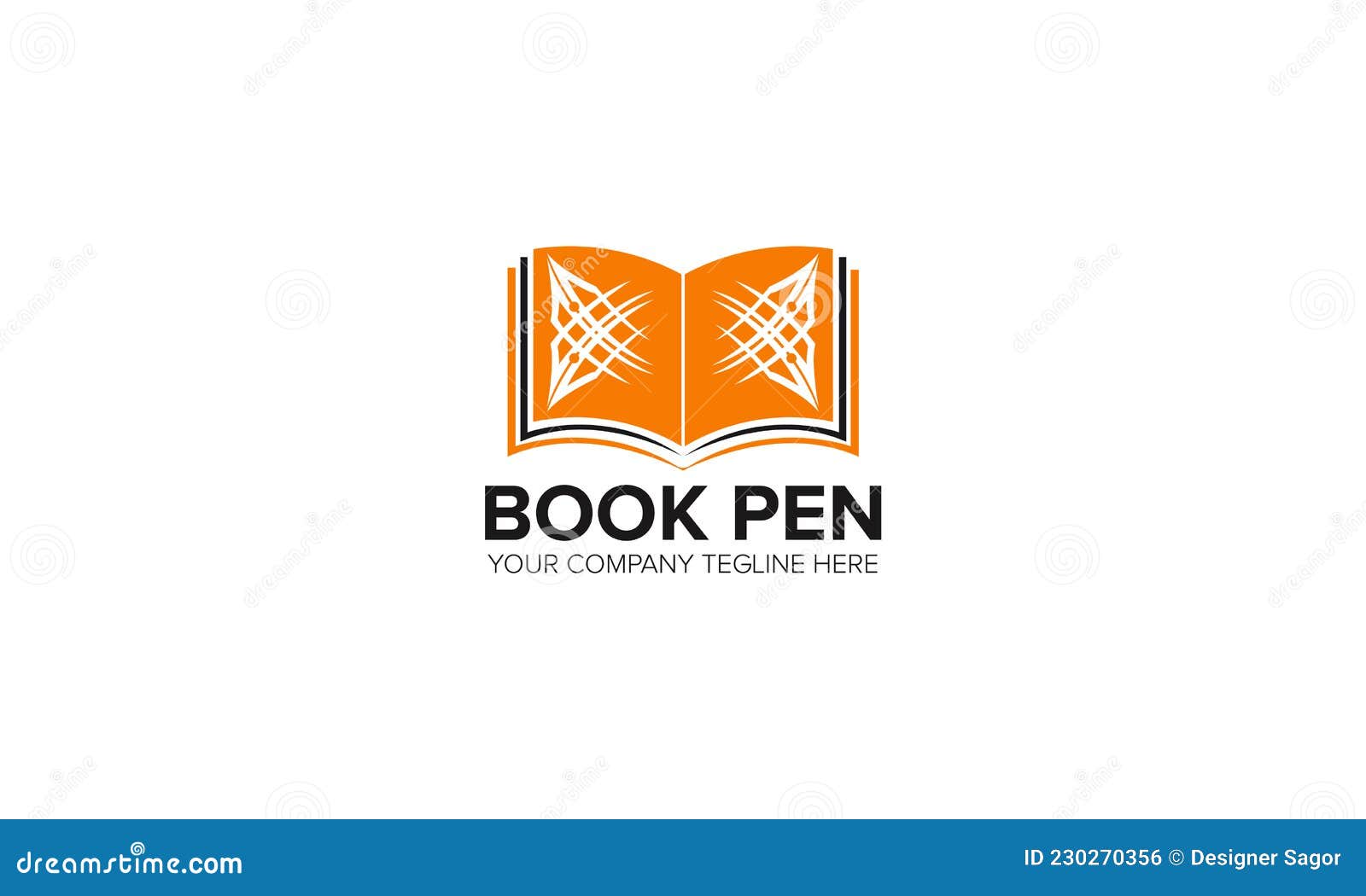 Unique Book Pen Logo Design Stock Vector - Illustration of template ...