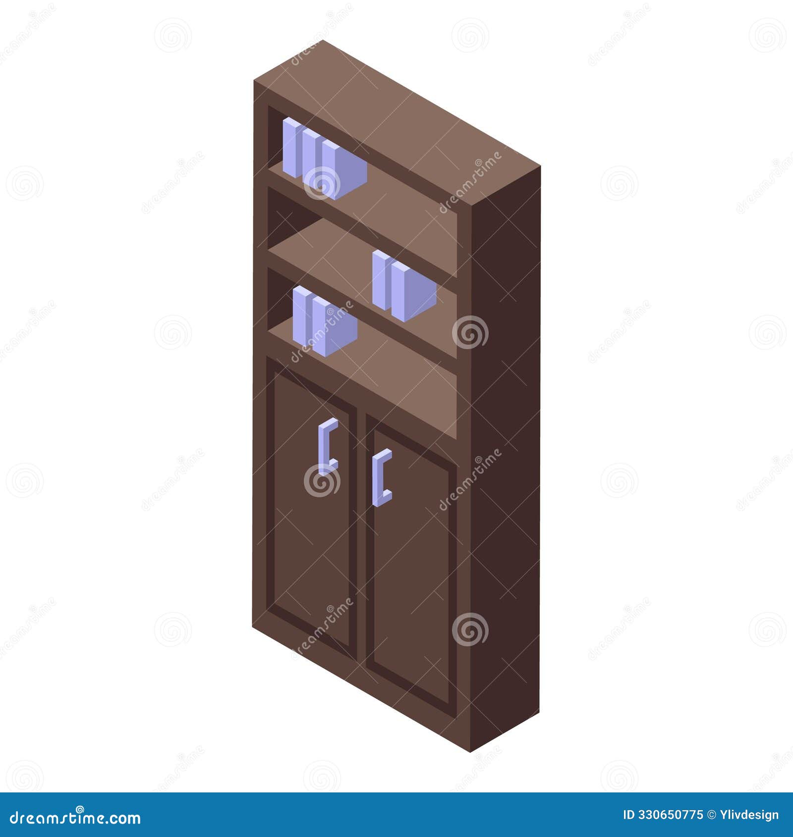 Modern Bookshelf Storing Files in Office Space Stock Illustration ...