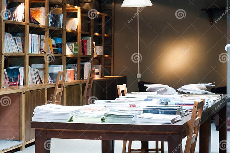 A modern bookshop stock photo. Image of chair, arrangement - 20039130